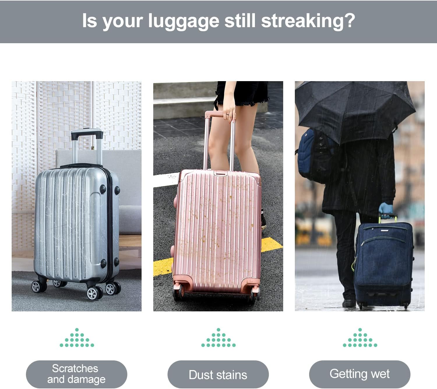 Review Clear PVC Suitcase Cover Protectors 20 In Luggage Covers for ...