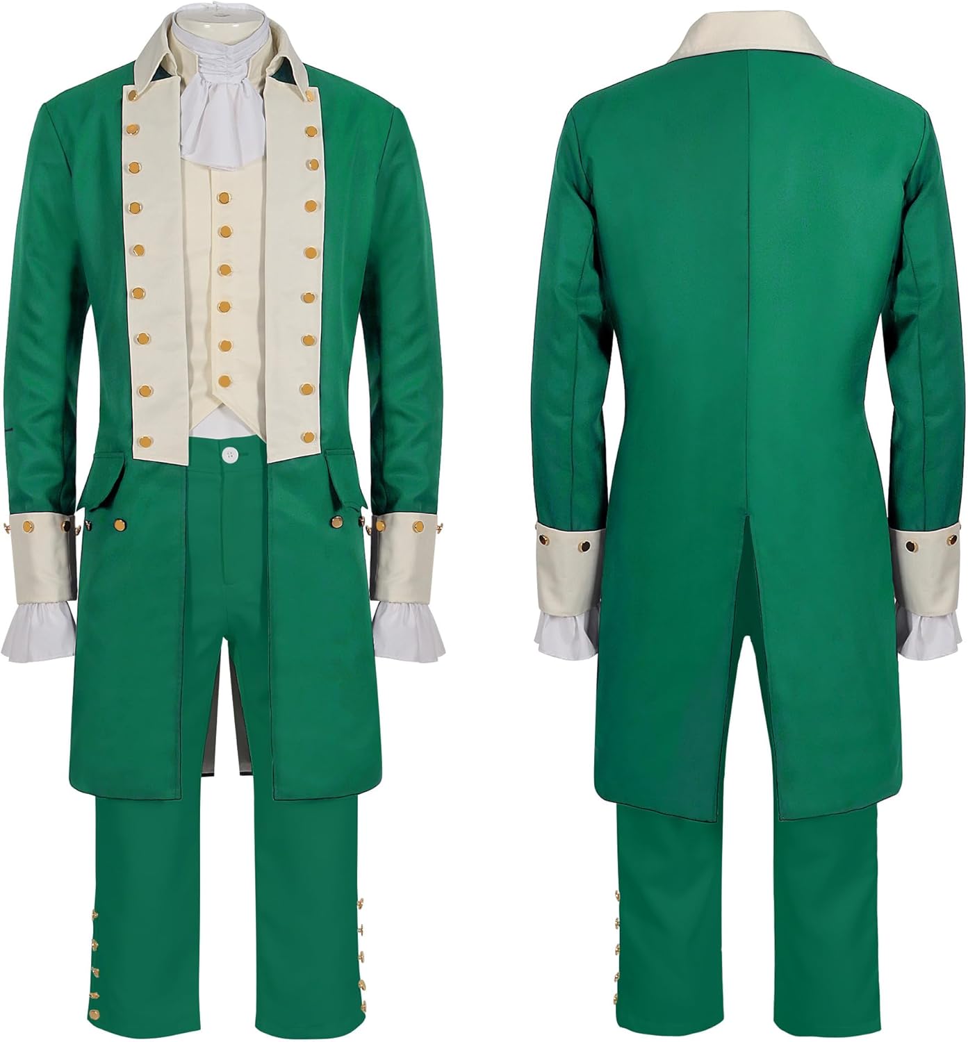Amazon.com: Foyacos Adult Prince Green Costume Men Halloween Cosplay ...