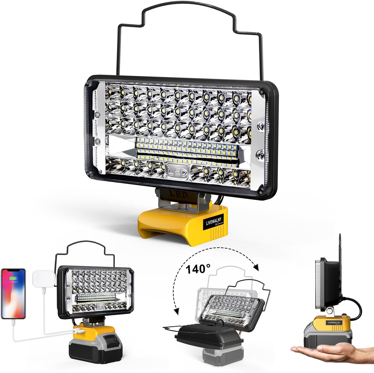 DEWALT 20V MAX LED Work Light, Compact and Portable, Weather and Dust ...