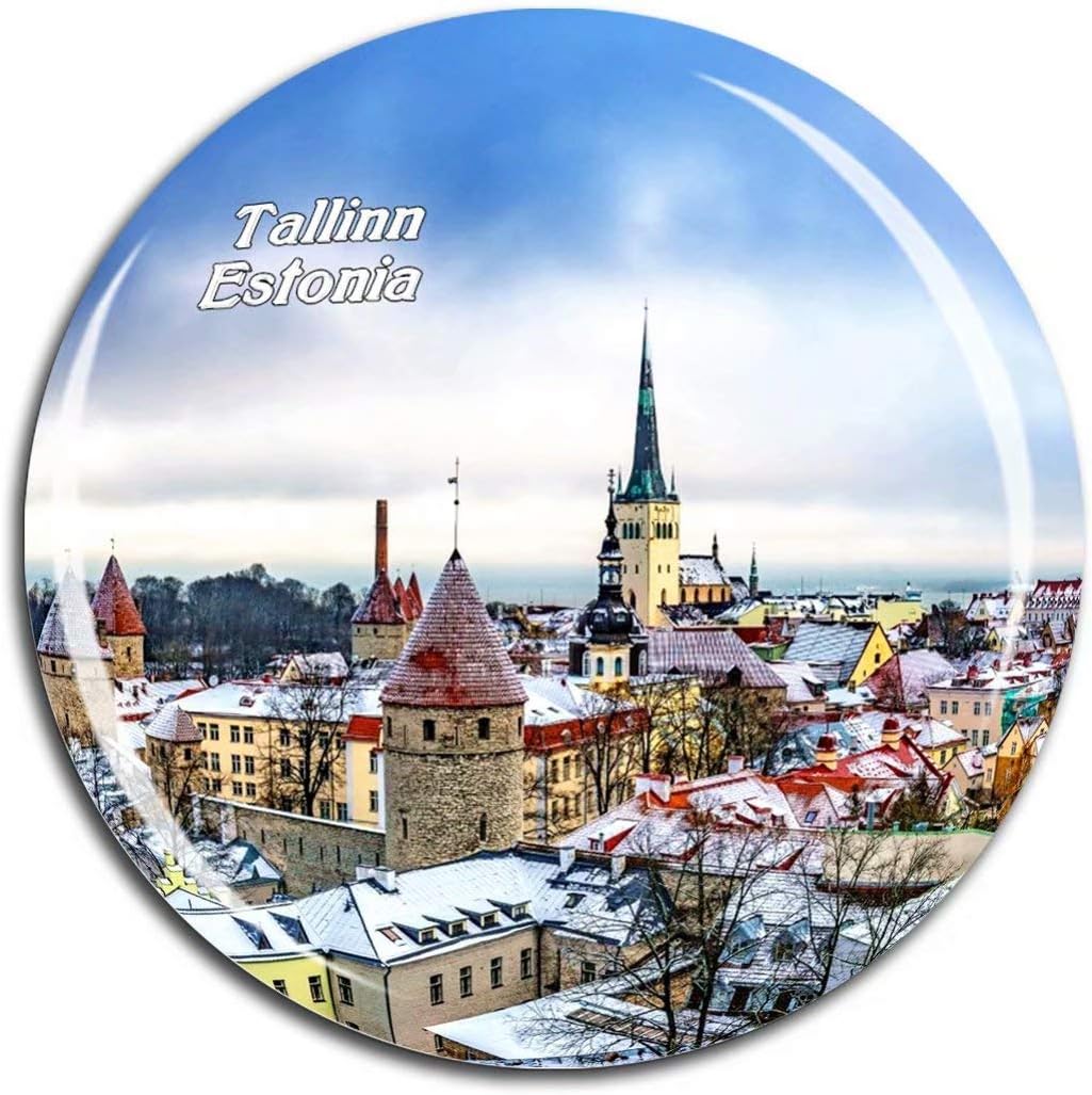 Amazon.com: Old Town of Tallinn Estonia Fridge Magnet 3D Crystal Glass ...
