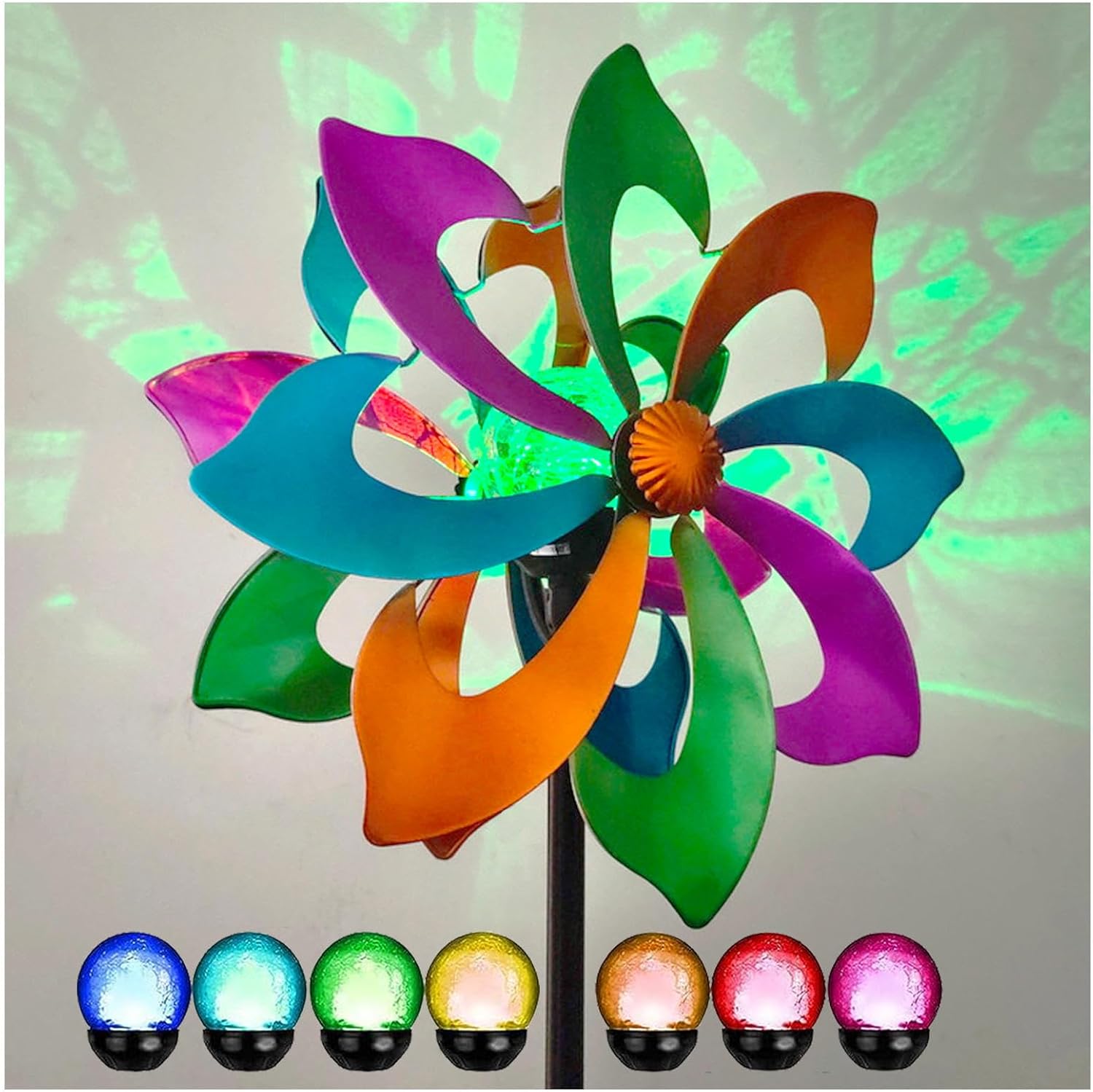 Amazon.com: Yard Windmills, Whirligigs Garden Spinners, Color Led ...