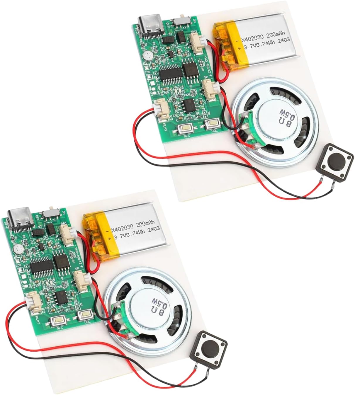 Amazon.com: 2PCS Sound Module-16MB Push Button Activated Sound Module ...