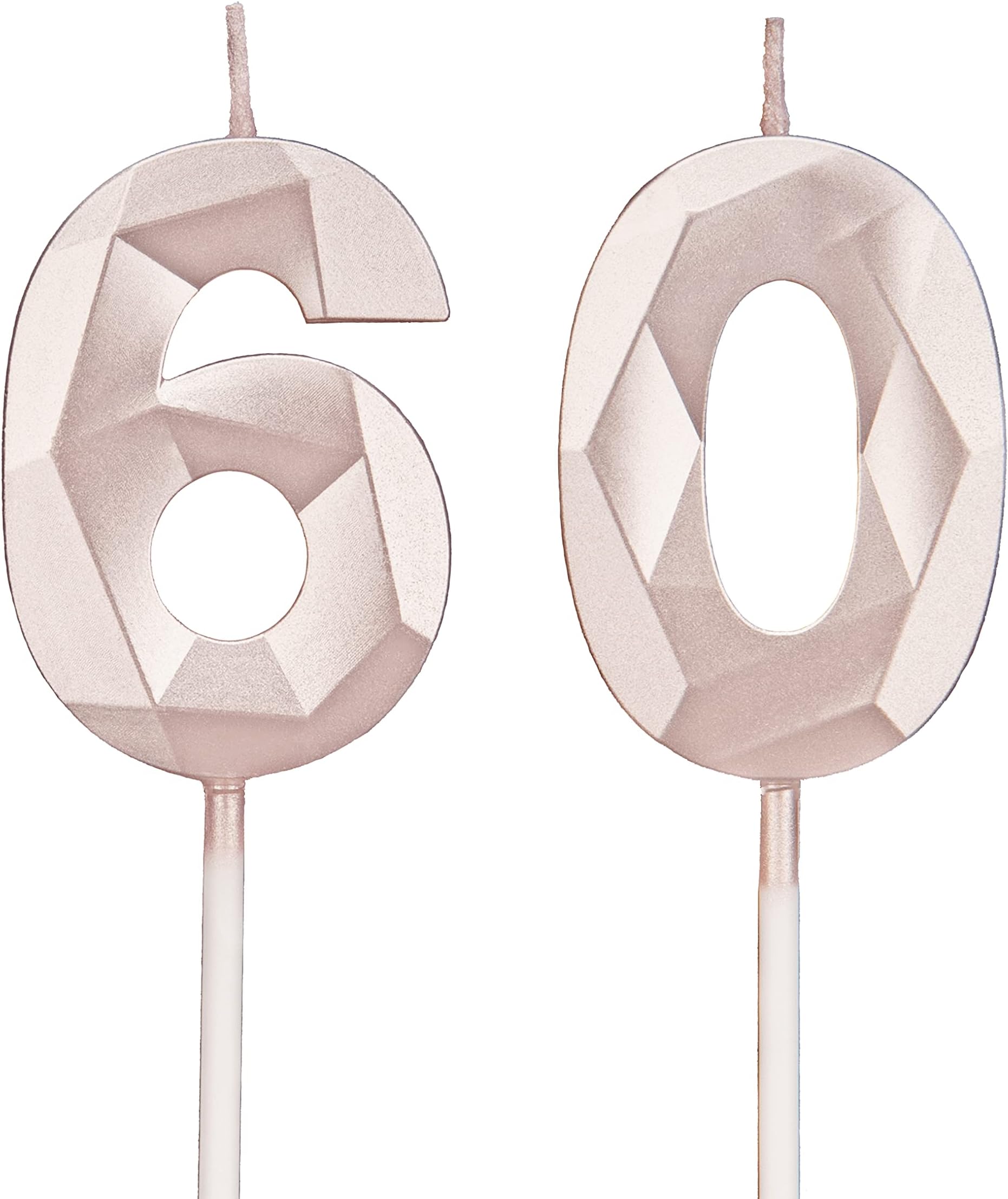 Gold Digital Birthday Cake Candles - Number 60 Candles for 60th ...