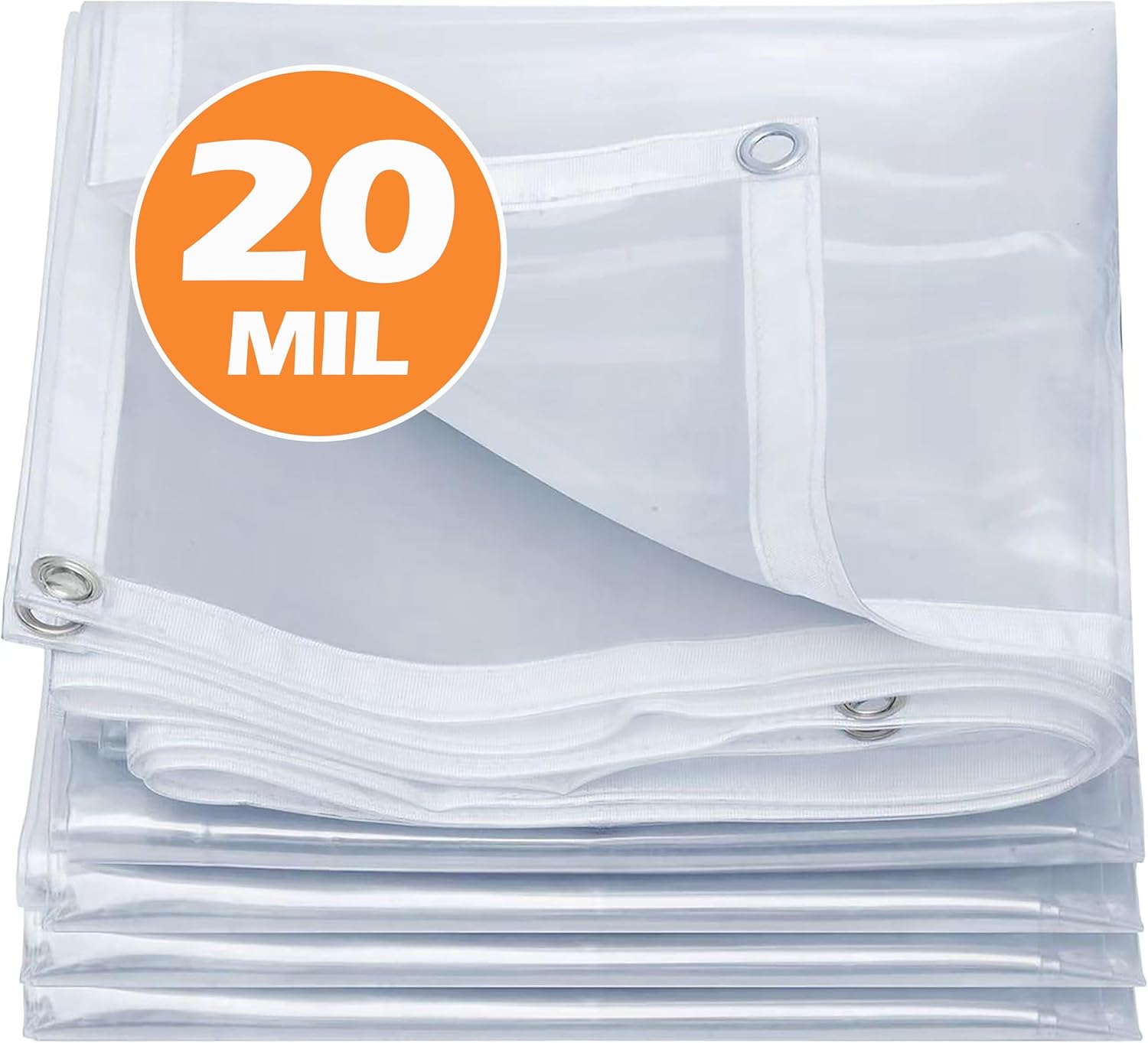 Tubtoken Clear PVC Tarpaulins Waterproof Heavy Duty 10 x 10 FT, Clear ...