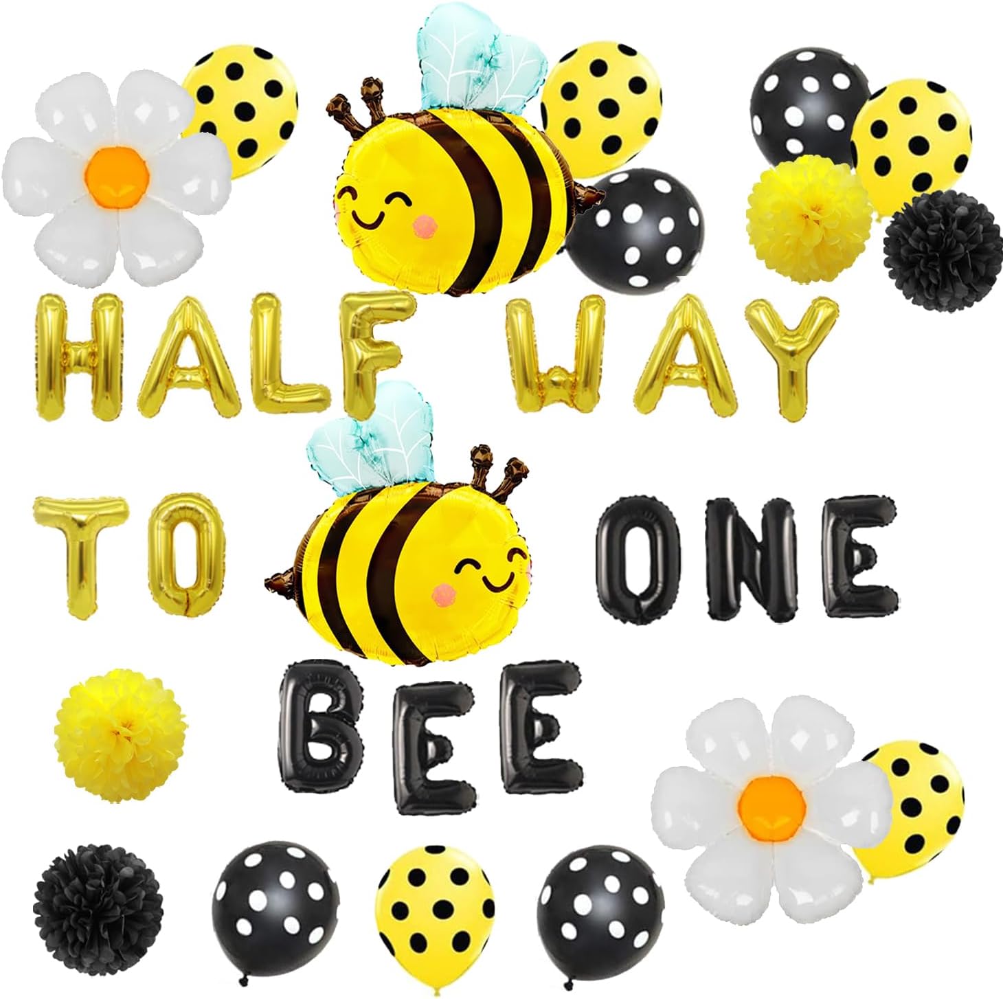 Amazon.com: Half Way to Bee One Decoration - Half Birthday Party ...