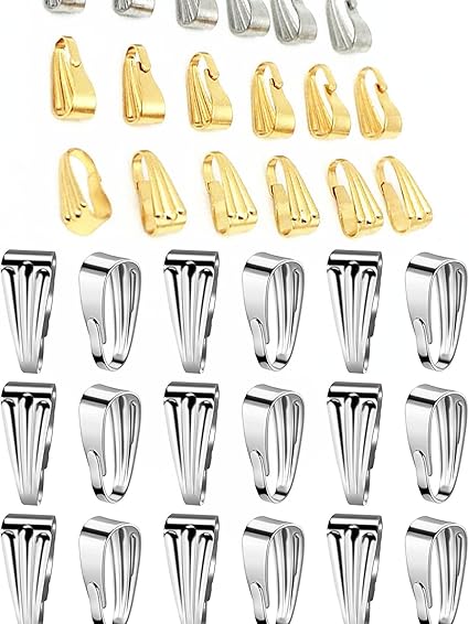 Amazon.com: 400pcs Pinch Bails Clasps Chain Connectors, Bail Jump Ring ...