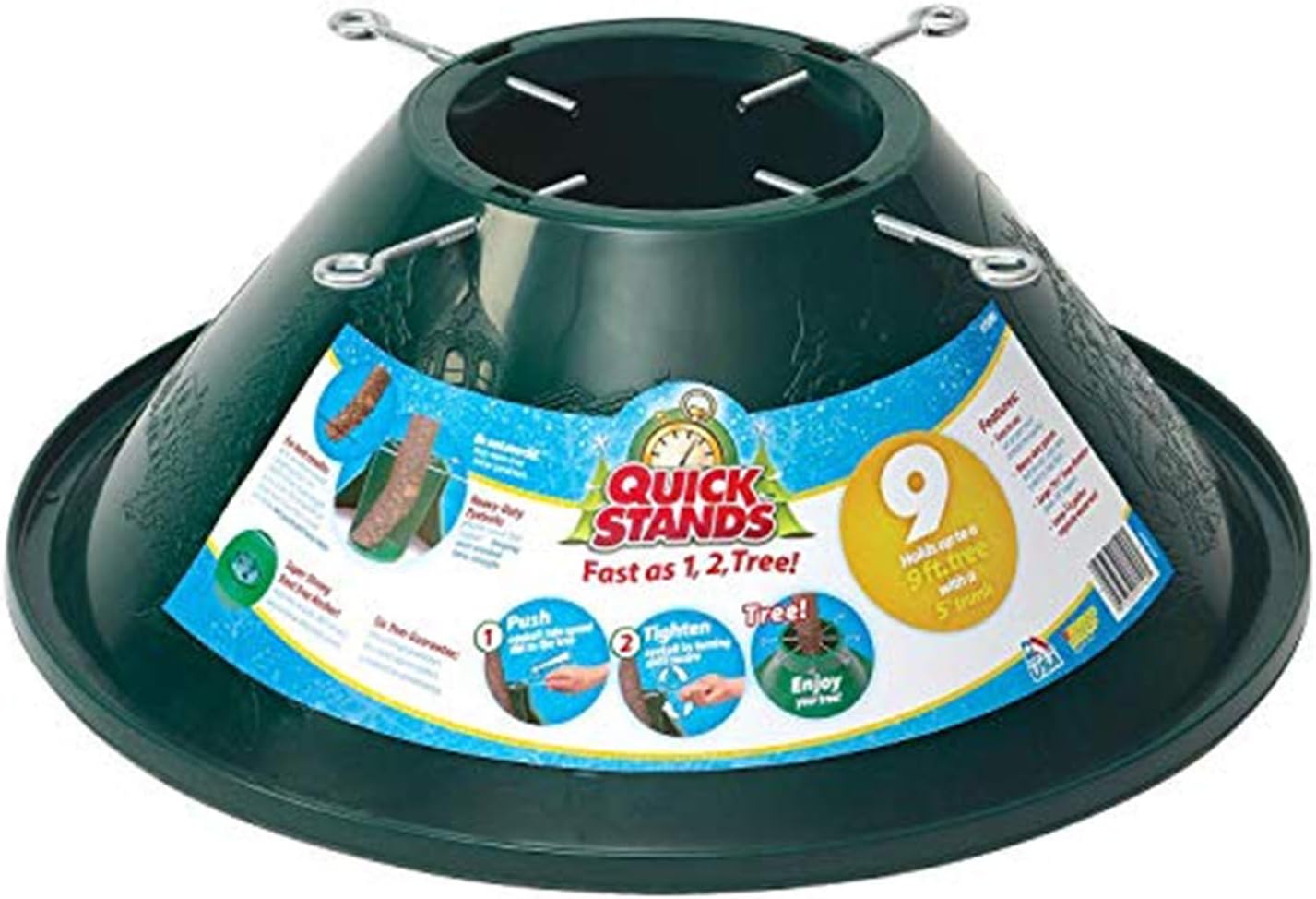 Amazon.com: Quick Stand 9 Poly Tree Stand - Fast Setup - Holds 9' Tree ...