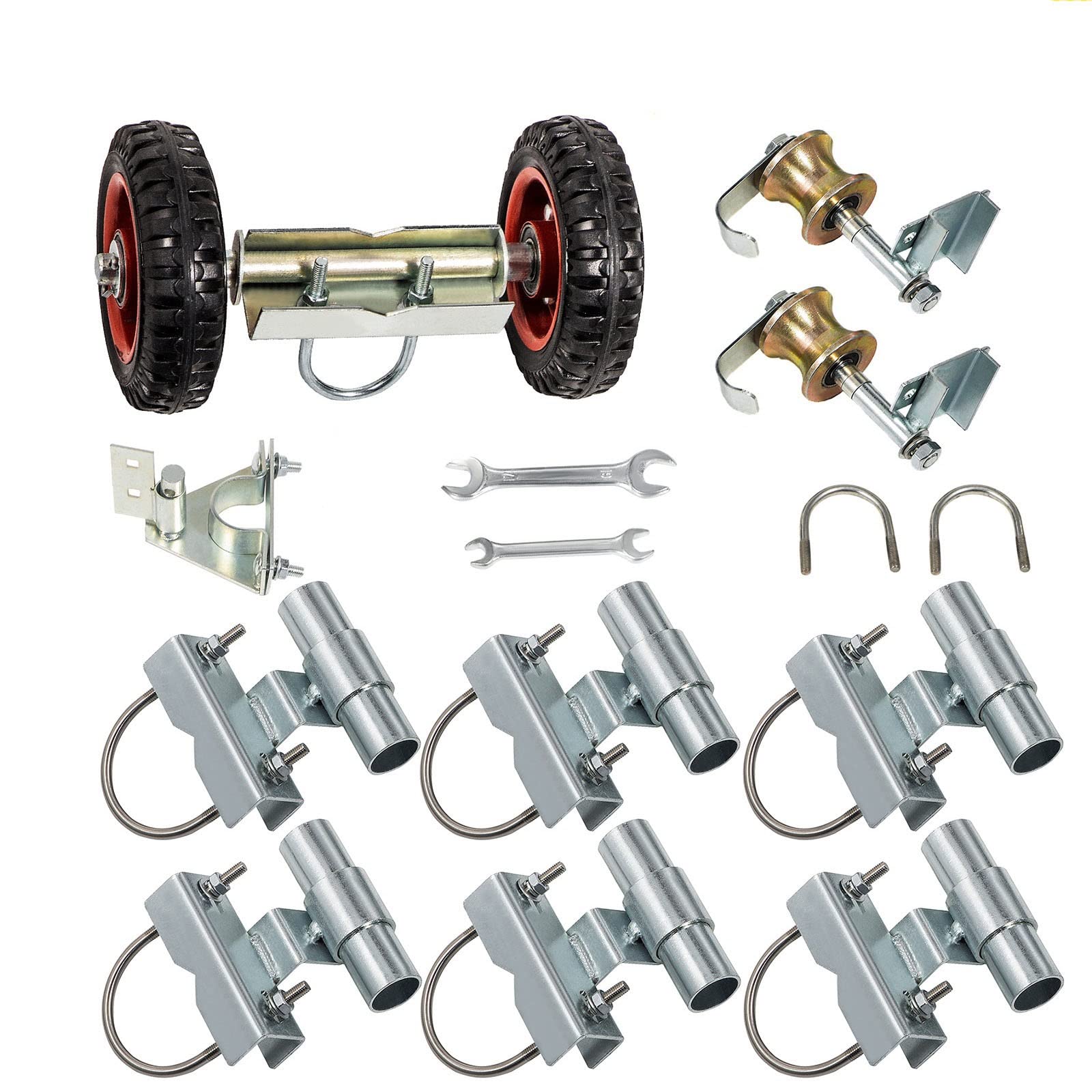 Buy Mechanical Tools Chain Link Rolling Gate Kit Galvanized Steel Rolling Fence Track Bracket ...