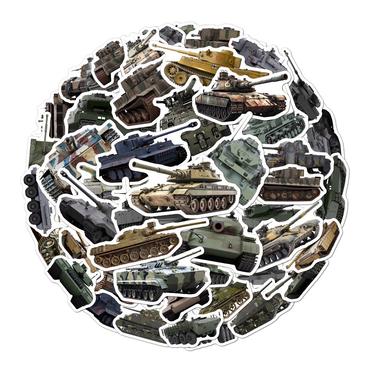 Amazon.com: Pack 50 Pcs Military Tank Stickers for Water Bottles ...