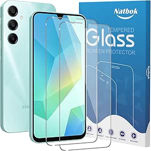 Natbok 2 Pack Tempered Glass for Samsung Galaxy A16 (A165) LTE/Samsung A17 4G/5G Screen ...