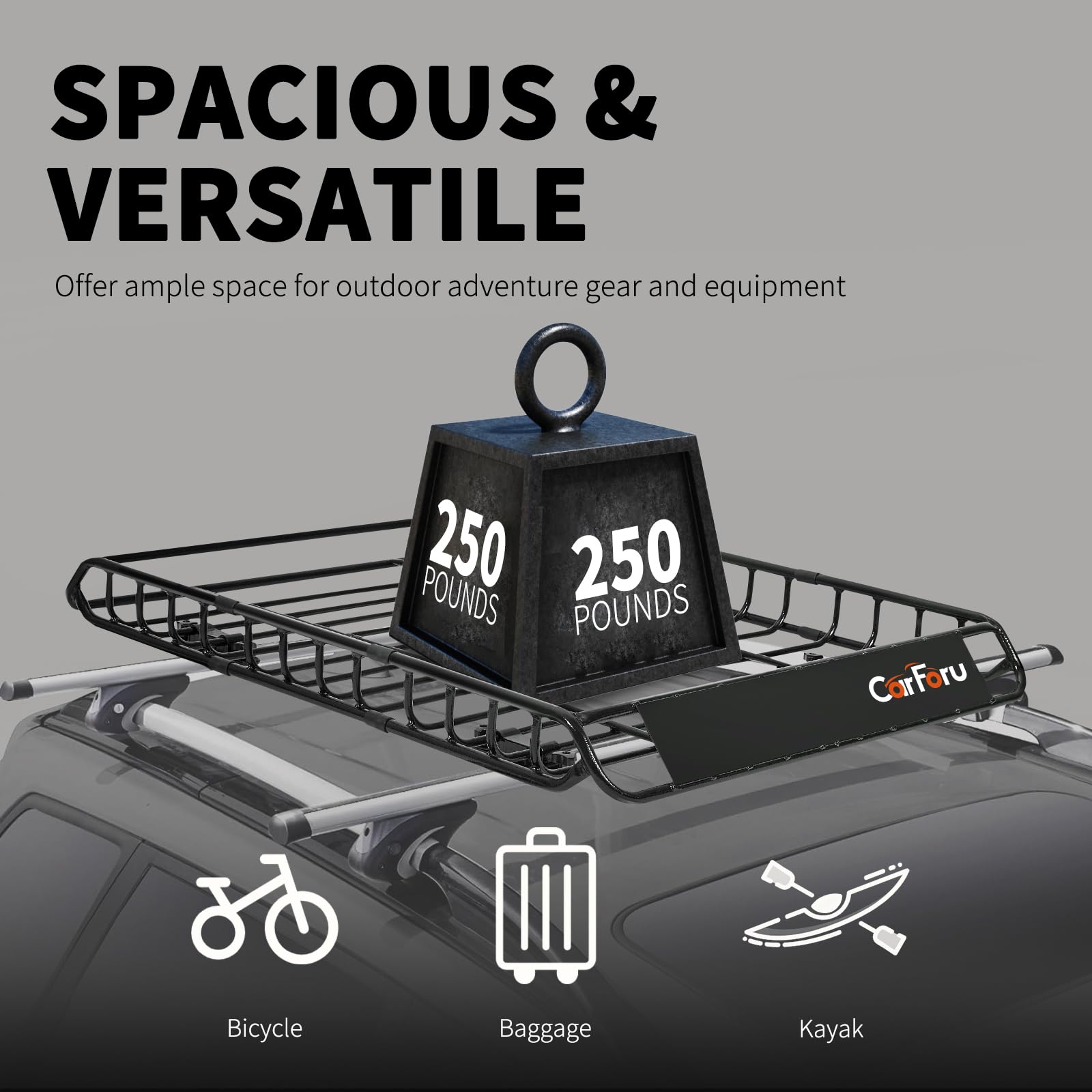 Snapklik.com : Carforu Roof Rack Basket 51" X 36" X 5" Universal ...