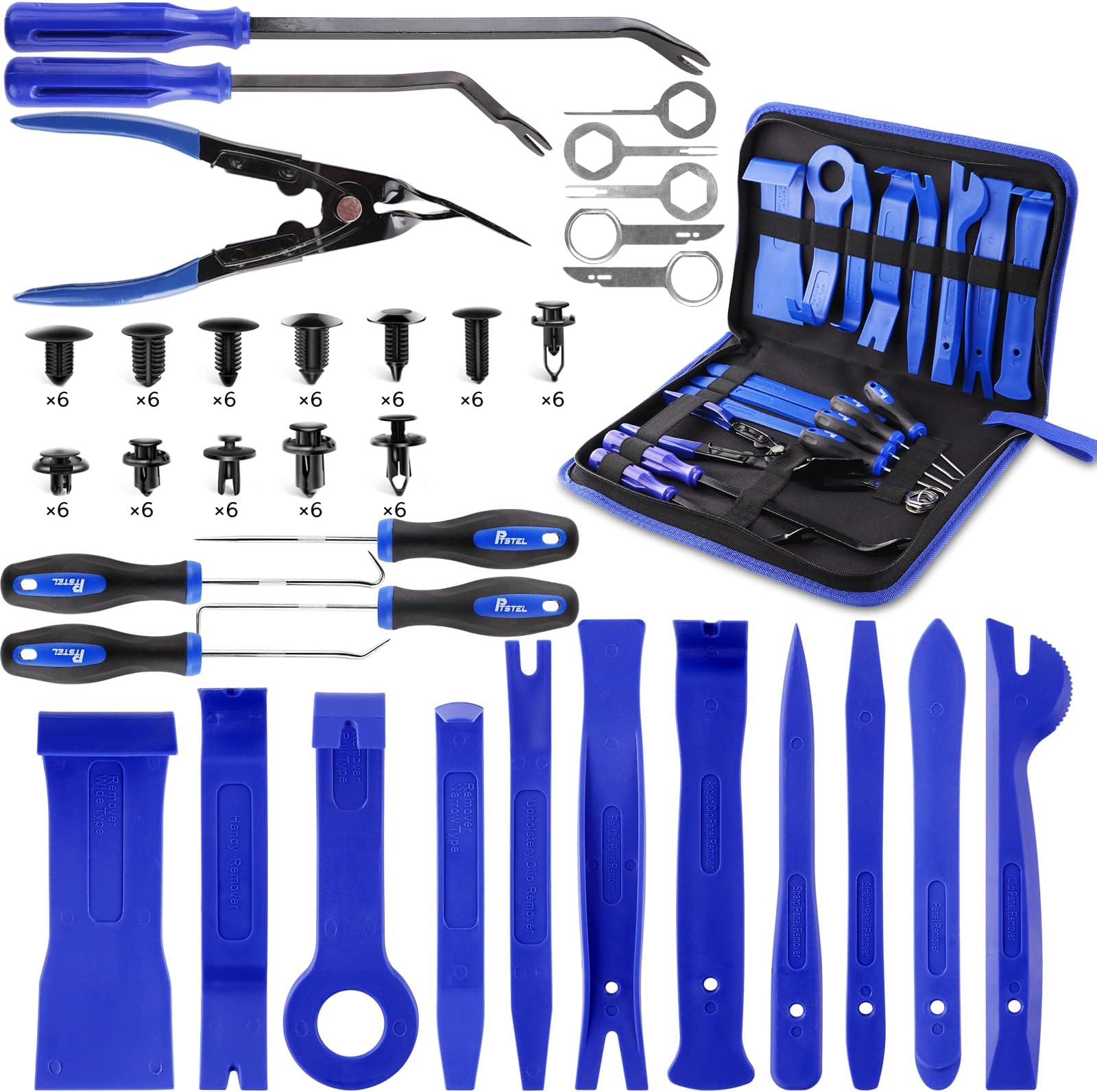 PTSTEL 95Pcs Trim Removal Tool Car Panel Door Audio Trim Removal Kit ...