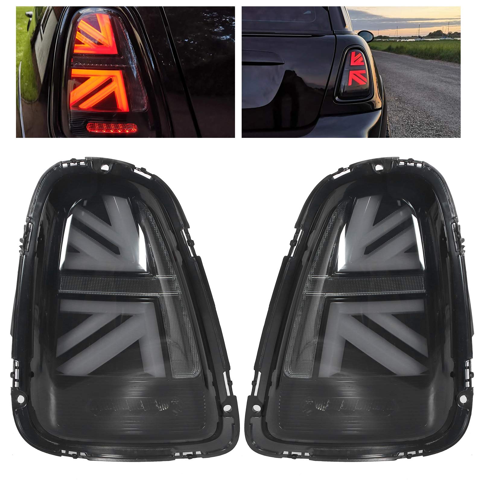 Buy LED Tail Lights Smoked Lens VLAND for JCW Union Jack Full LED Tail ...