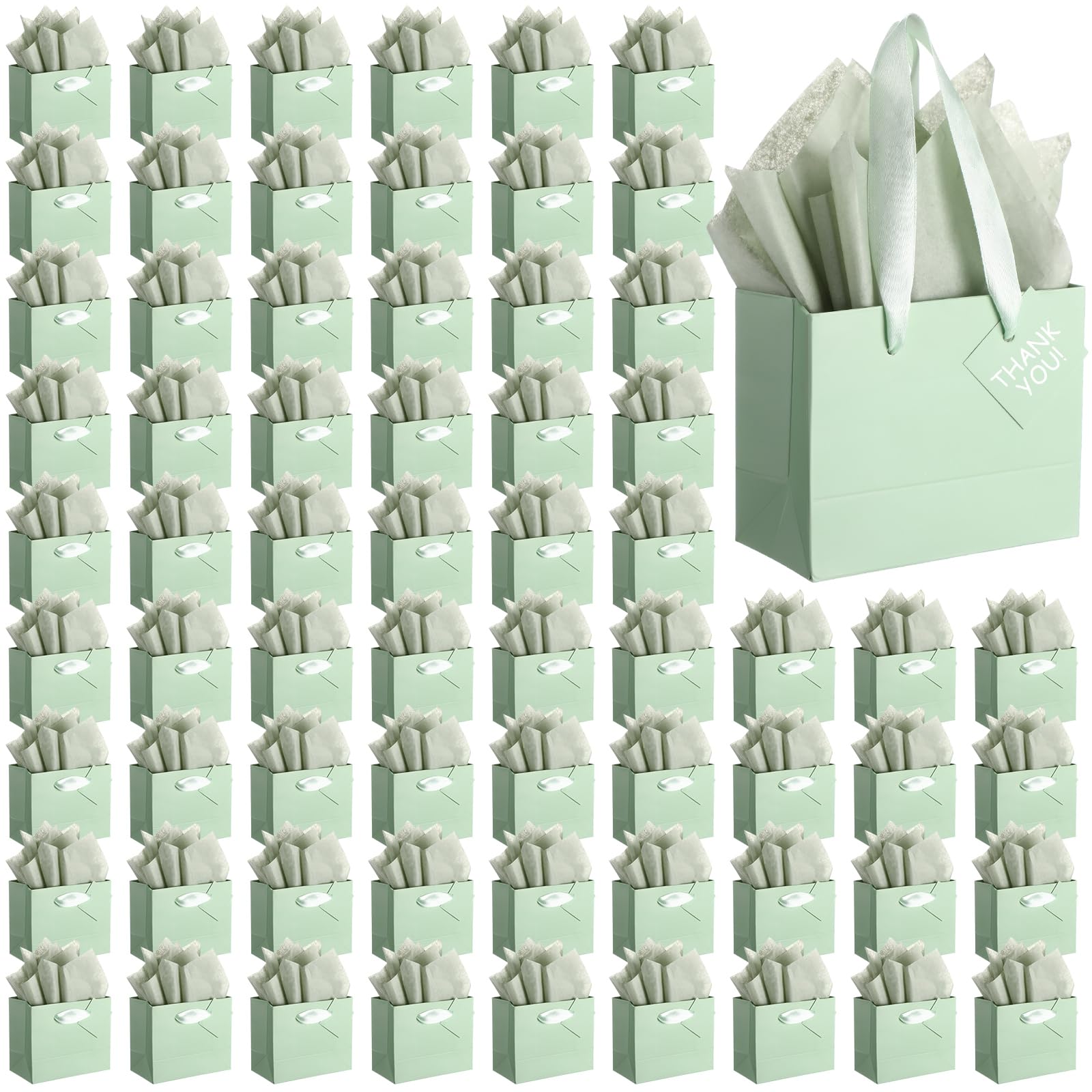 Amazon.com: Qilery 50 Pcs Christmas Mini Paper Gift Bags Bulk with ...