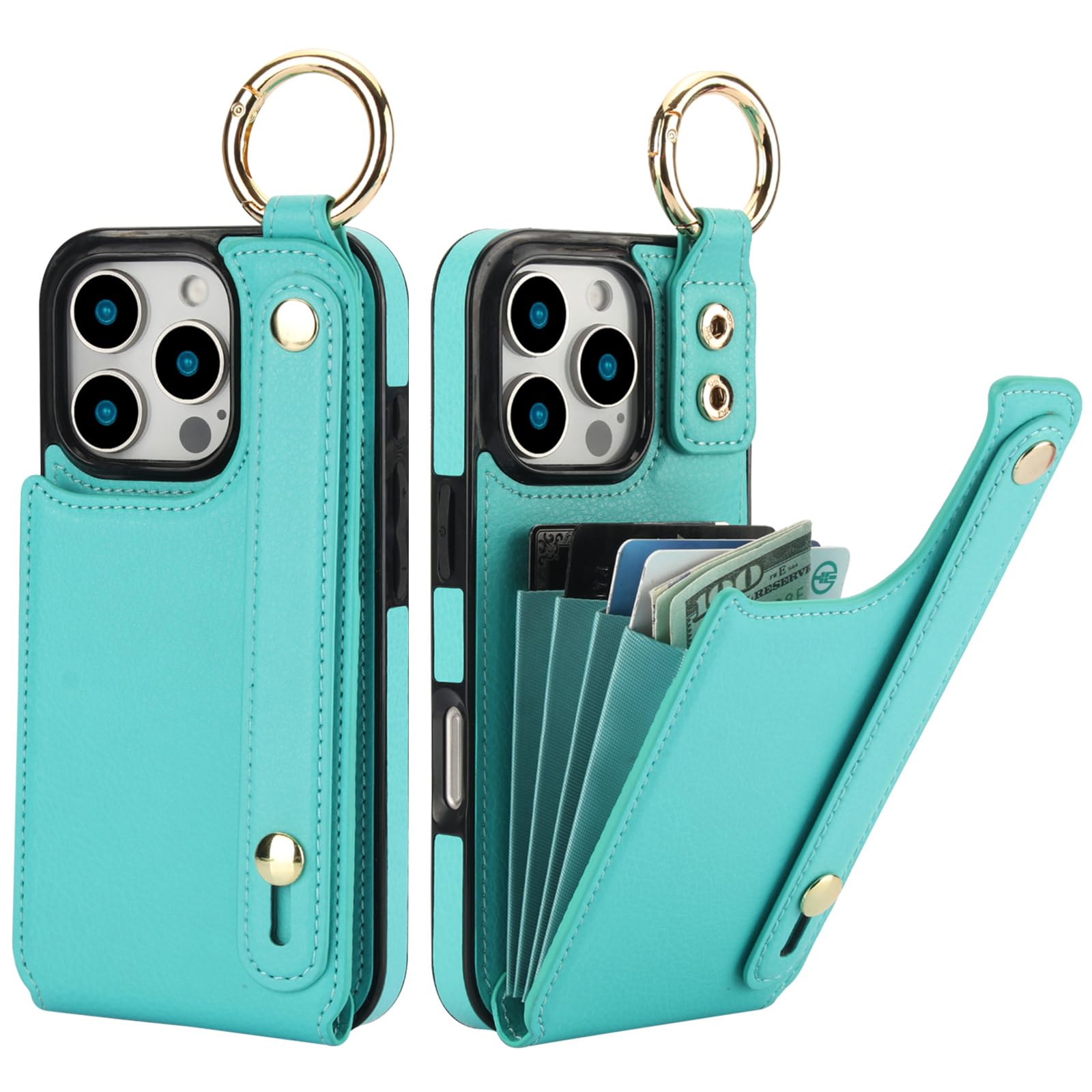Amazon.com: Folosu for iPhone 16 Pro Wallet Case with Card Holder, Hand ...
