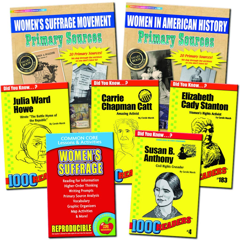 Women's Suffrage 19th Amendment Set of 7 for kids: (Susan B Anthony ...