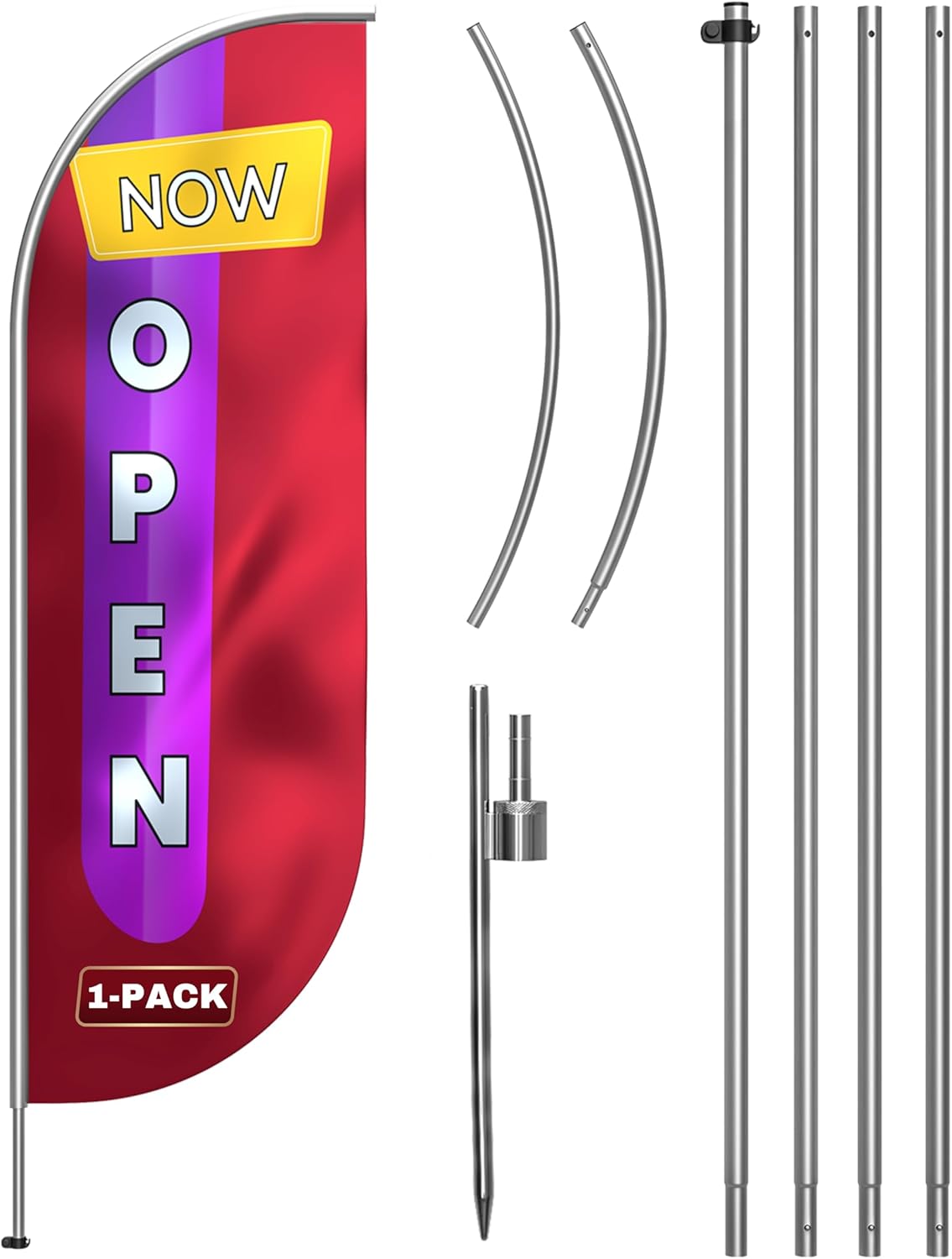 Amazon.com : Premium Feather Flag Pole Kit | 13 Ft Heavy Duty Anti-Snap 360° Rotating Ground ...