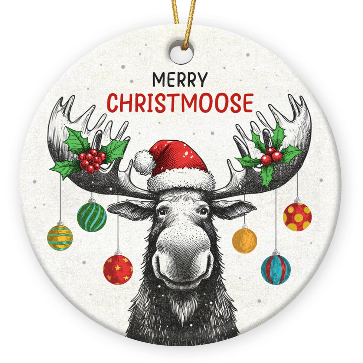 Amazon.com: Gift Glow Funny Moose Christmas Ornaments - 2024 Double ...