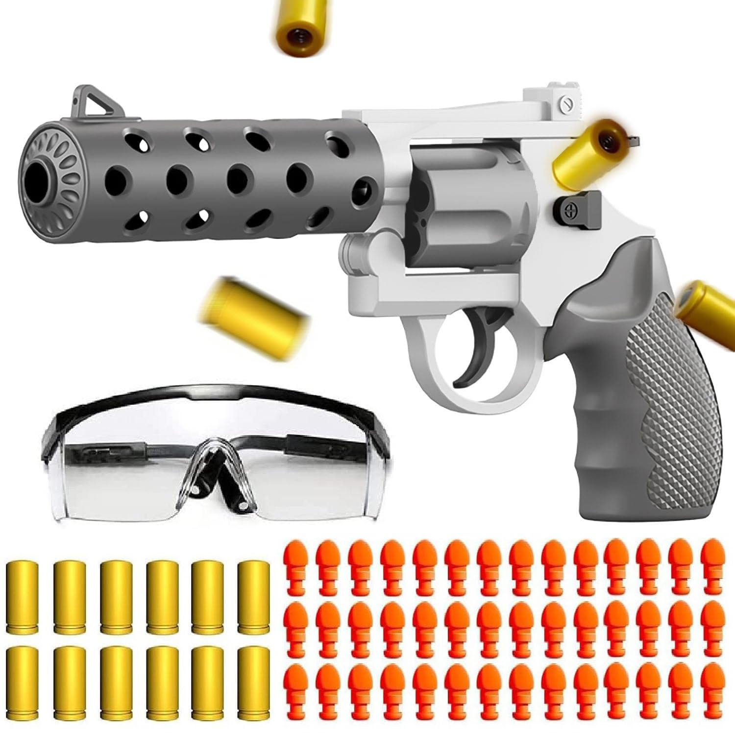 Moonmen Revolver Soft Toy Gun With Automatic Reloading Rebound Shell ...