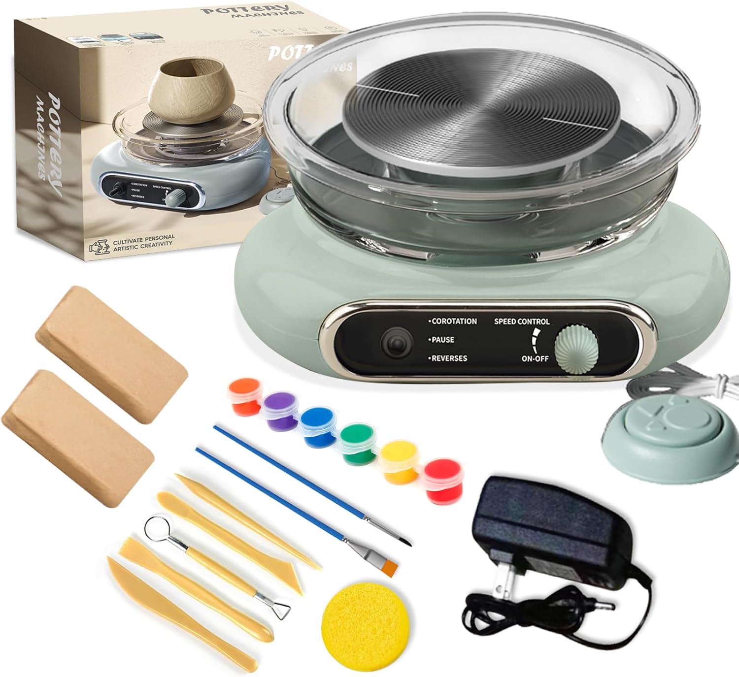 Amazon.com: MZOKUU 4.7" Min Pottery Wheel for Kids and Adults, Small ...