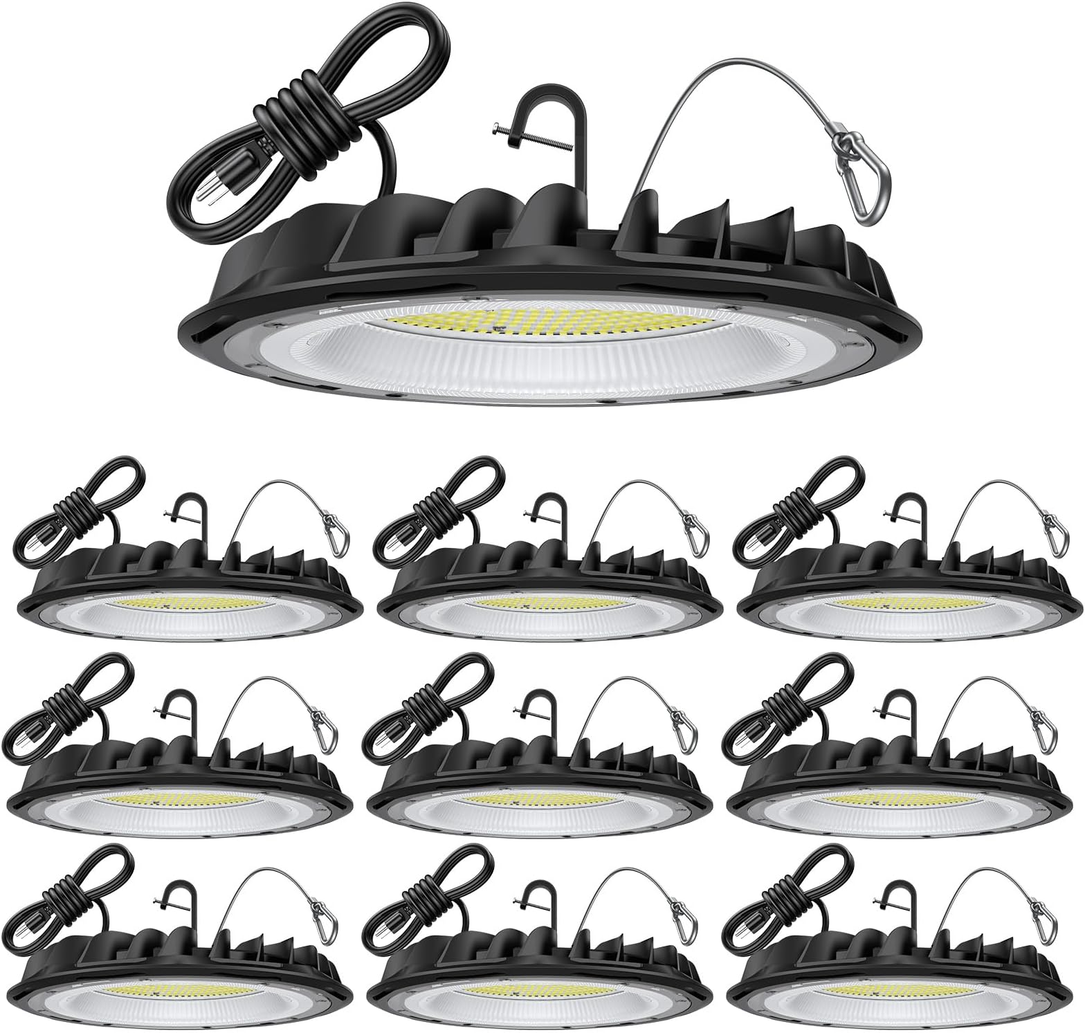 ONLYLUX 12 Pack UFO LED High Bay Light, 150W 5000K Daylight, 22500LM (Eqv. 800W MH/HPS ...
