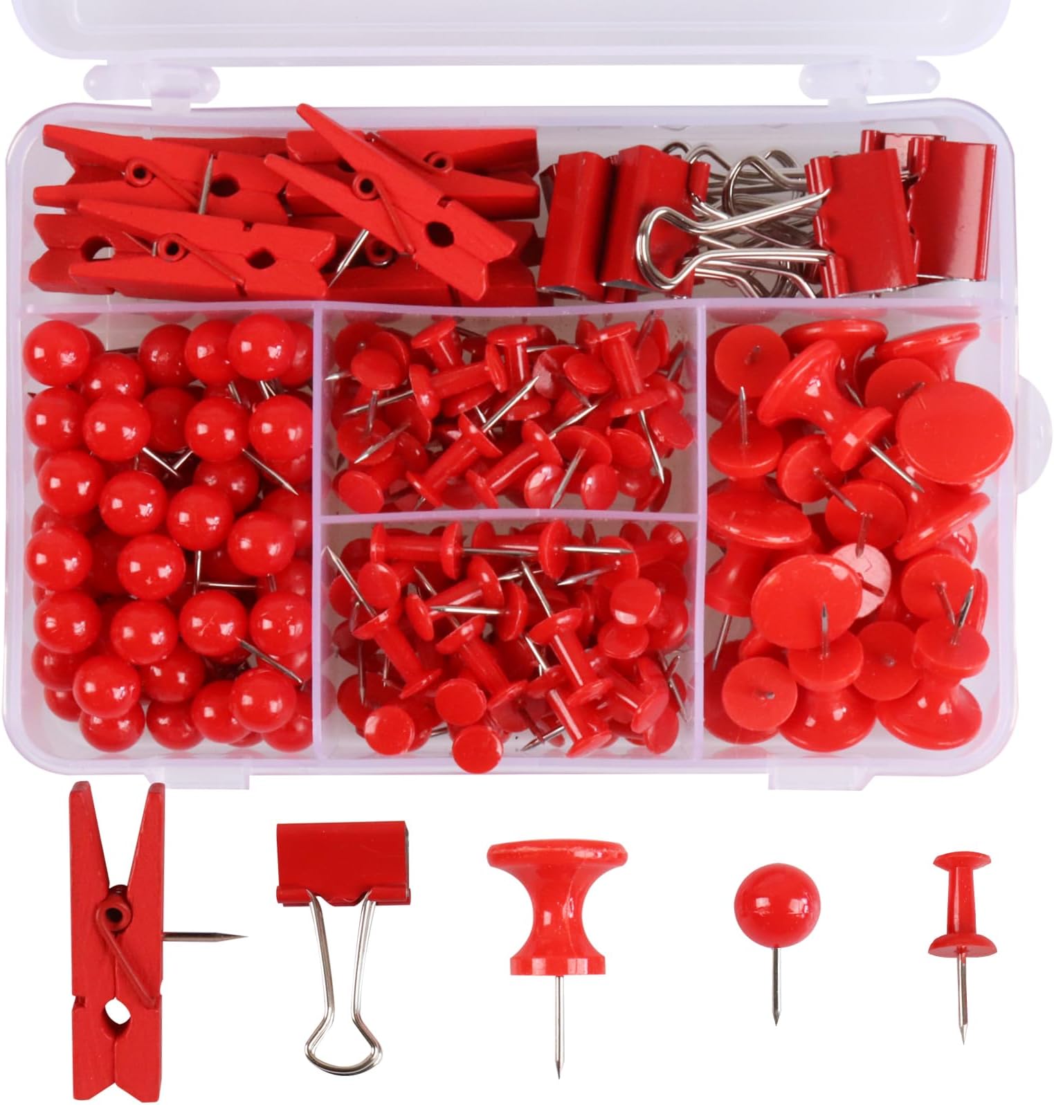 Amazon.com: 185 Pcs Push Pins Set,5 Types Black Thumb Tacks for Cork ...