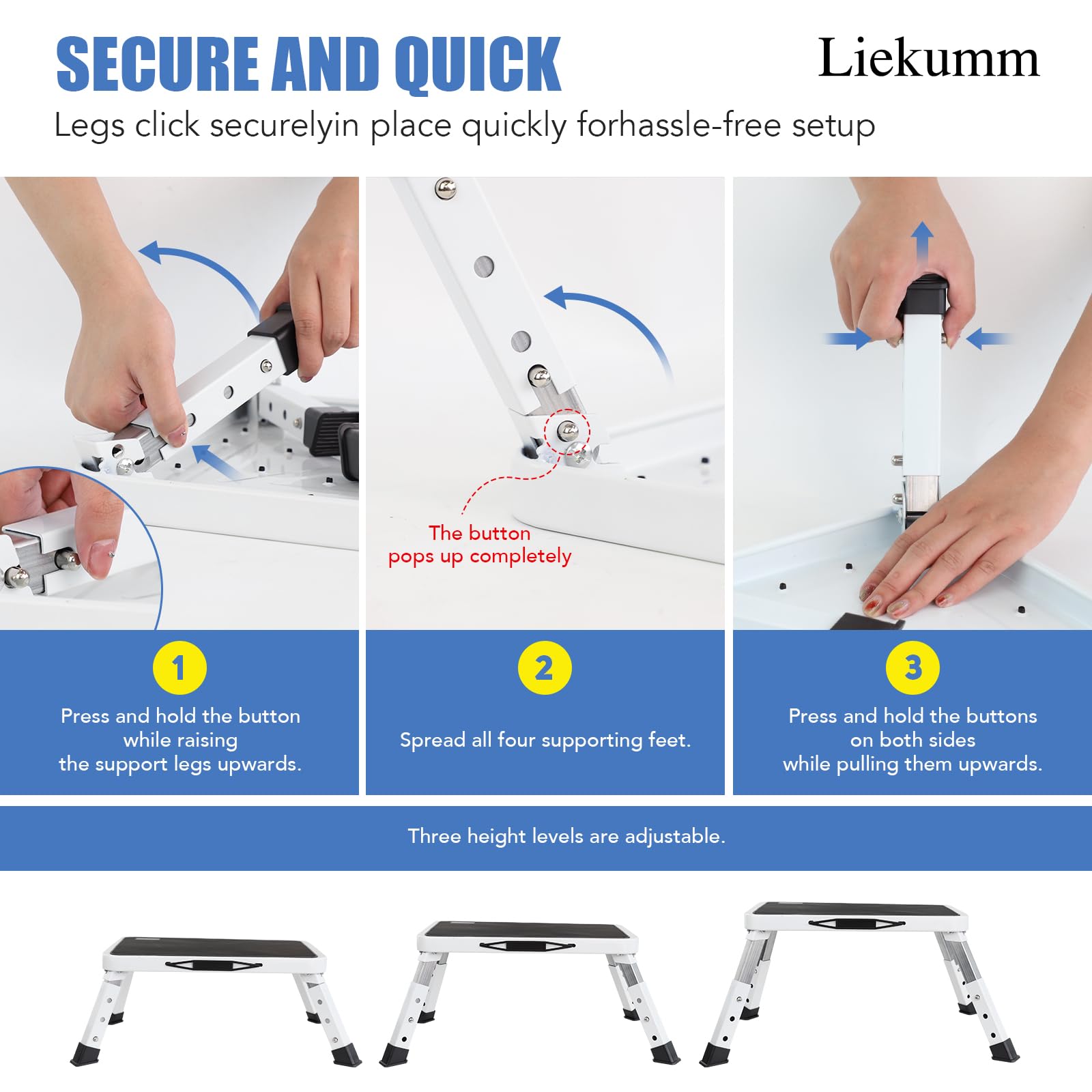 Snapklik.com : Step Stool For Kitchen,330lbs Capacity Folding Step ...