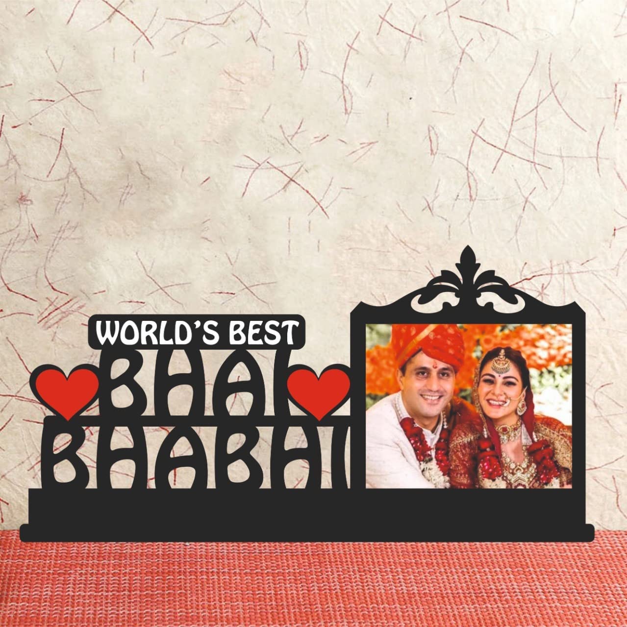 GIFT JAIPUR Bhai Bhabhi Crown 1 Photo Wooden Table top Photo Frame 12 X ...