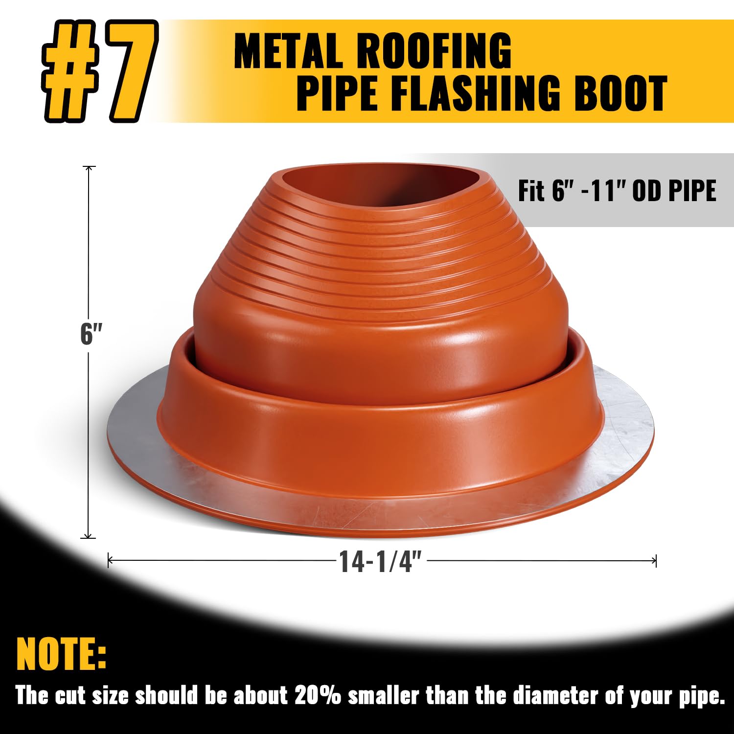 Snapklik.com : #7 Silicone Metal Roof Pipe Flashing, High Temp Vent ...