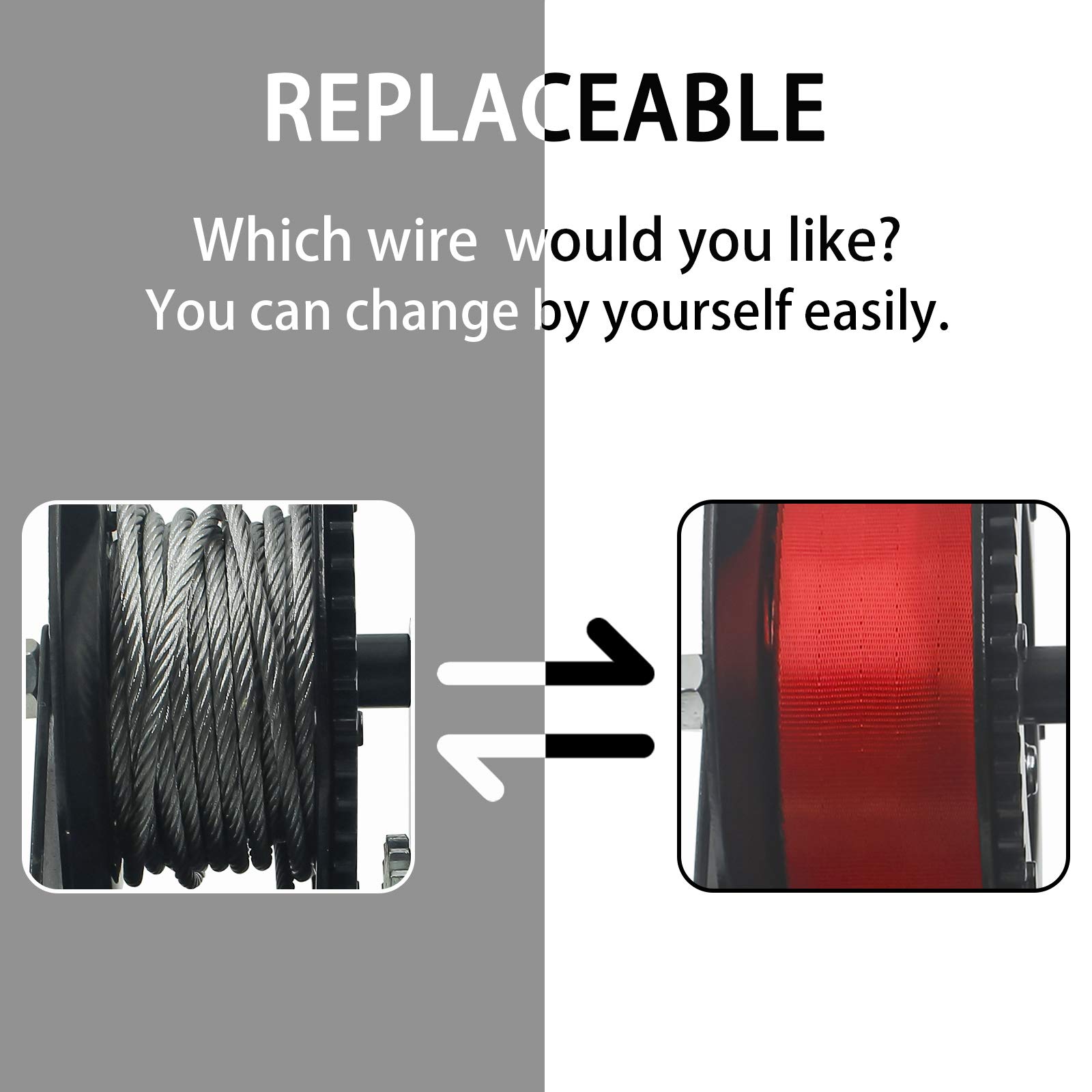 TYT 3500lbs Boat Trailer Winch with 32ft Steel Cable, Heavy Duty Hook ...