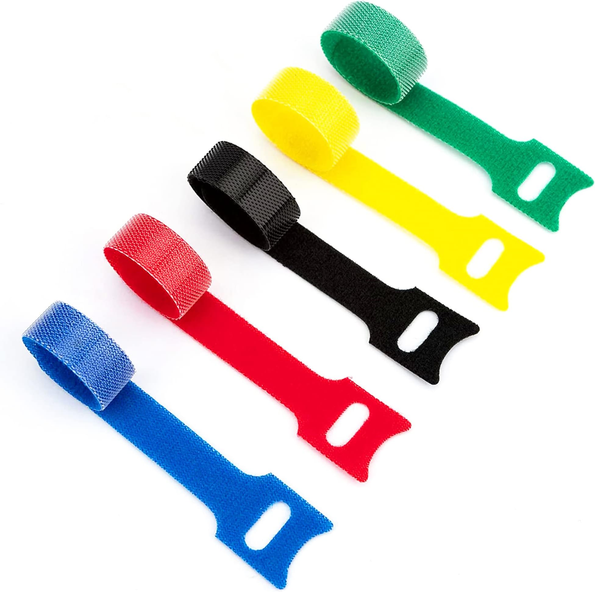 OneLeaf 60 PCS Reusable Cable Ties, Hook and Loop Cable Straps Cord ...