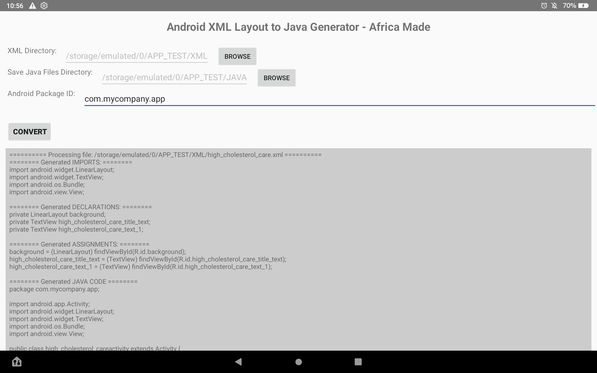 Android XML Layout To Java File Generator - App on Amazon Appstore