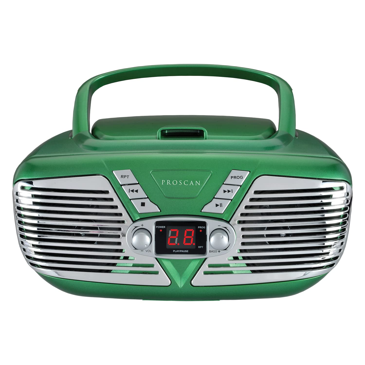 Amazon.com: Proscan PRCD211-GREEN Retro Portable CD Radio Boombox with ...