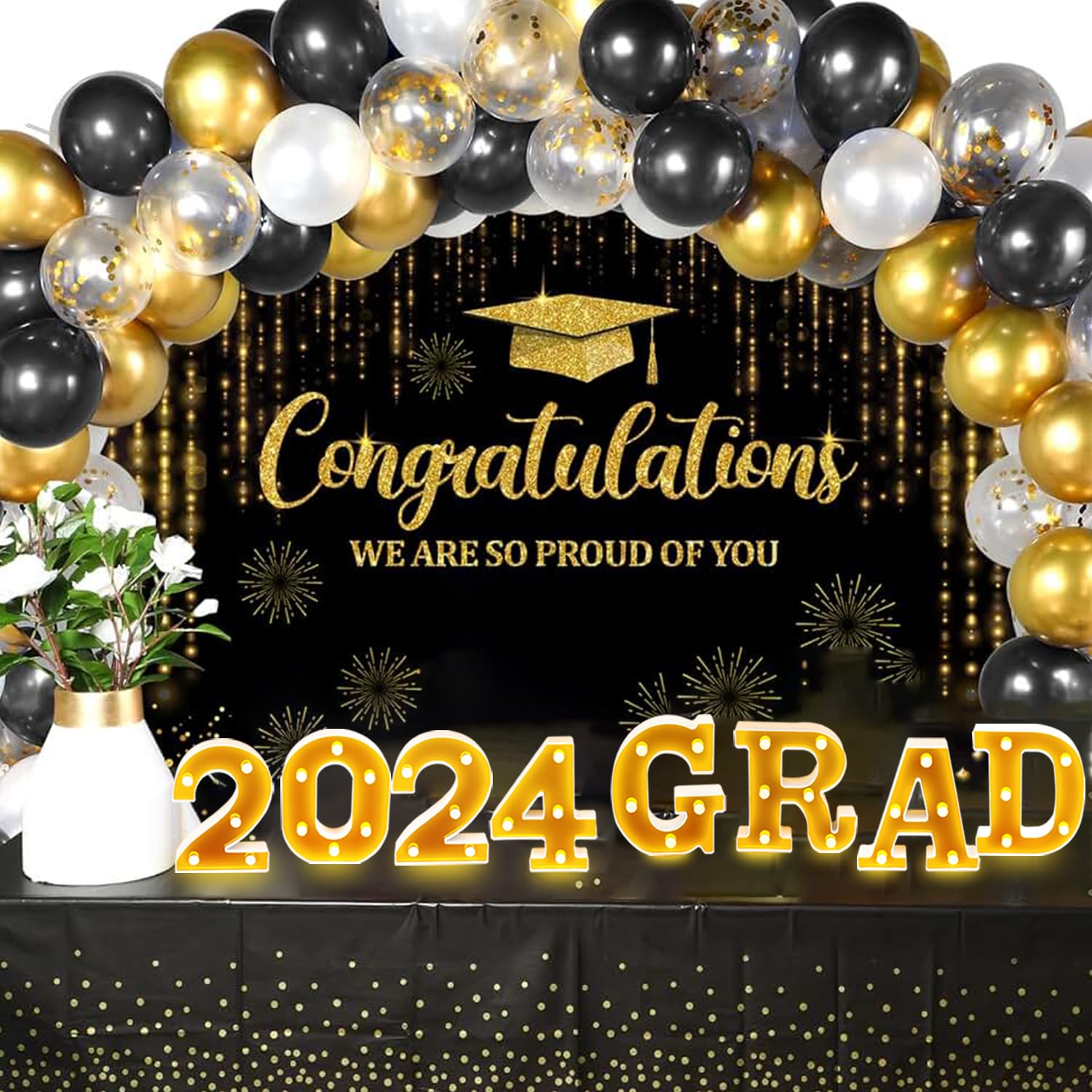 Snapklik.com : MGahyi 8 Pcs 2024 Grad LED Marquee Letter Lights, Sign ...