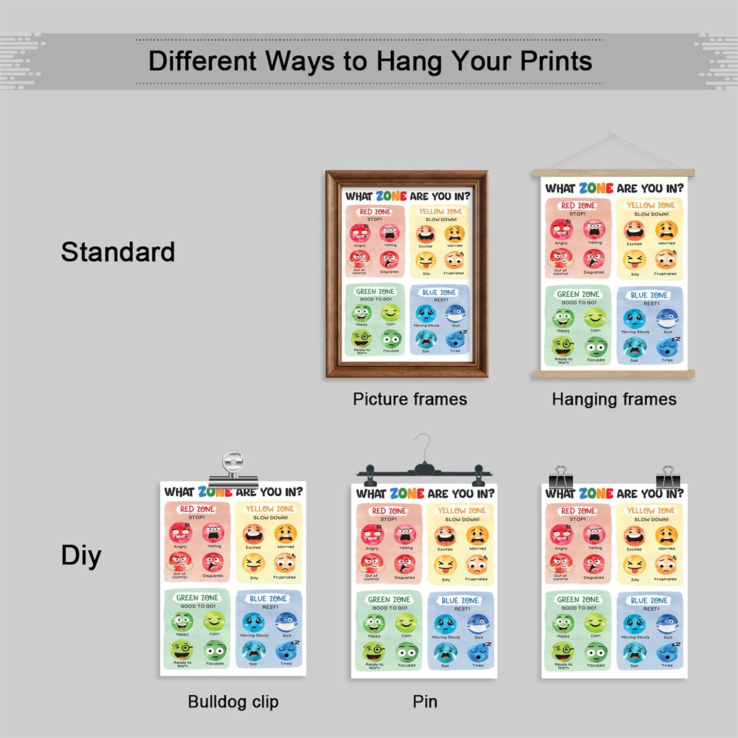 Behavior Chart Feelings Chart For Kids - Colorful Emotions Poster With ...