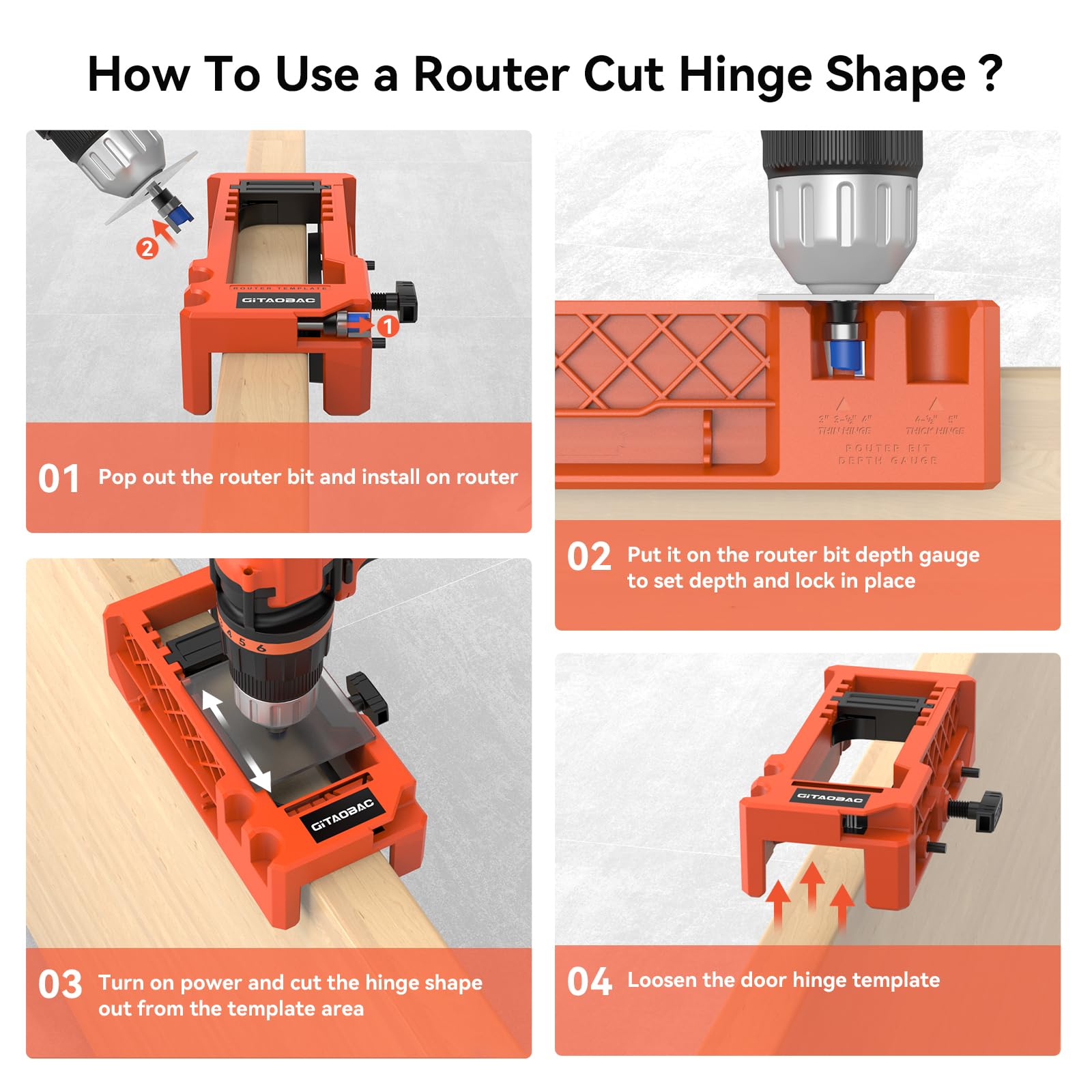 Door Hinge Cutting Tool SKYSHALO Concealed Hinge Jig, Hinge Drilling