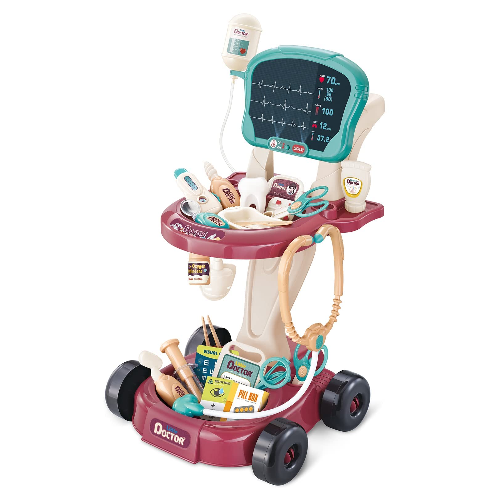 Snapklik.com : Deluxe Toy Doctor Kit For Kids - 28 Piece Pretend ...
