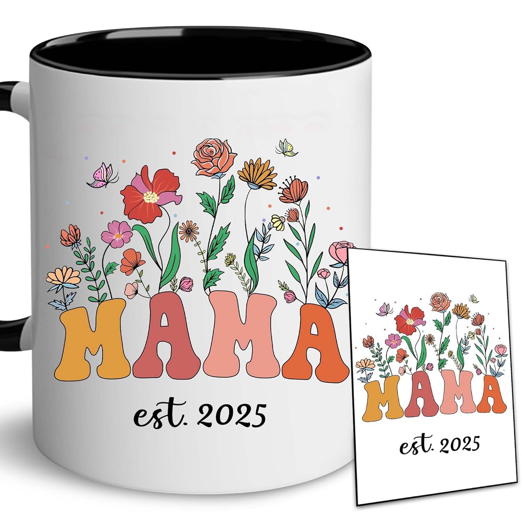 Amazon.com: PENHAL Christmas Gift for First Time Mom - Mom Est 2025 Mug ...