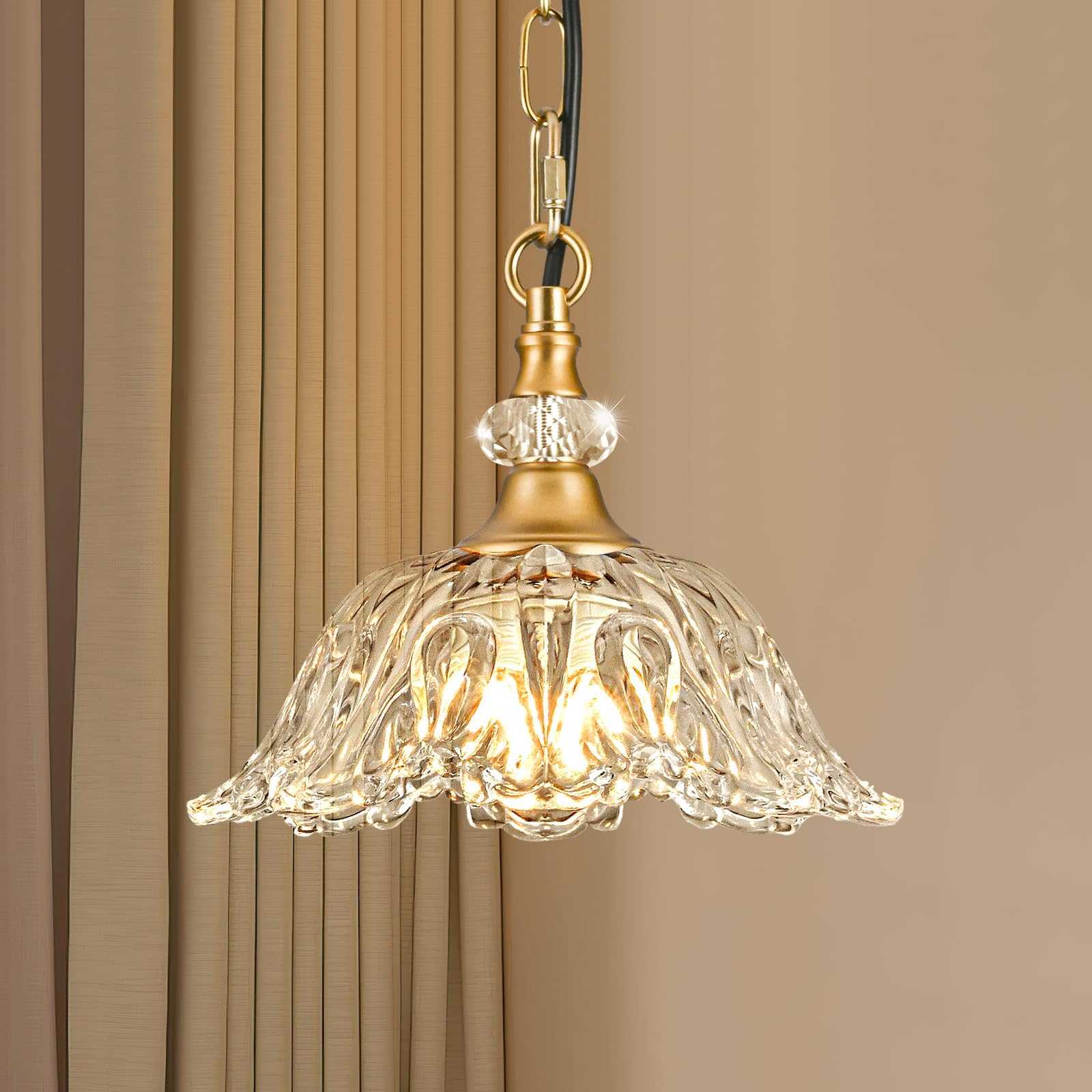 Vintage Chandeliers Light Fixtures with Crystal Glass Shades,Matte ...