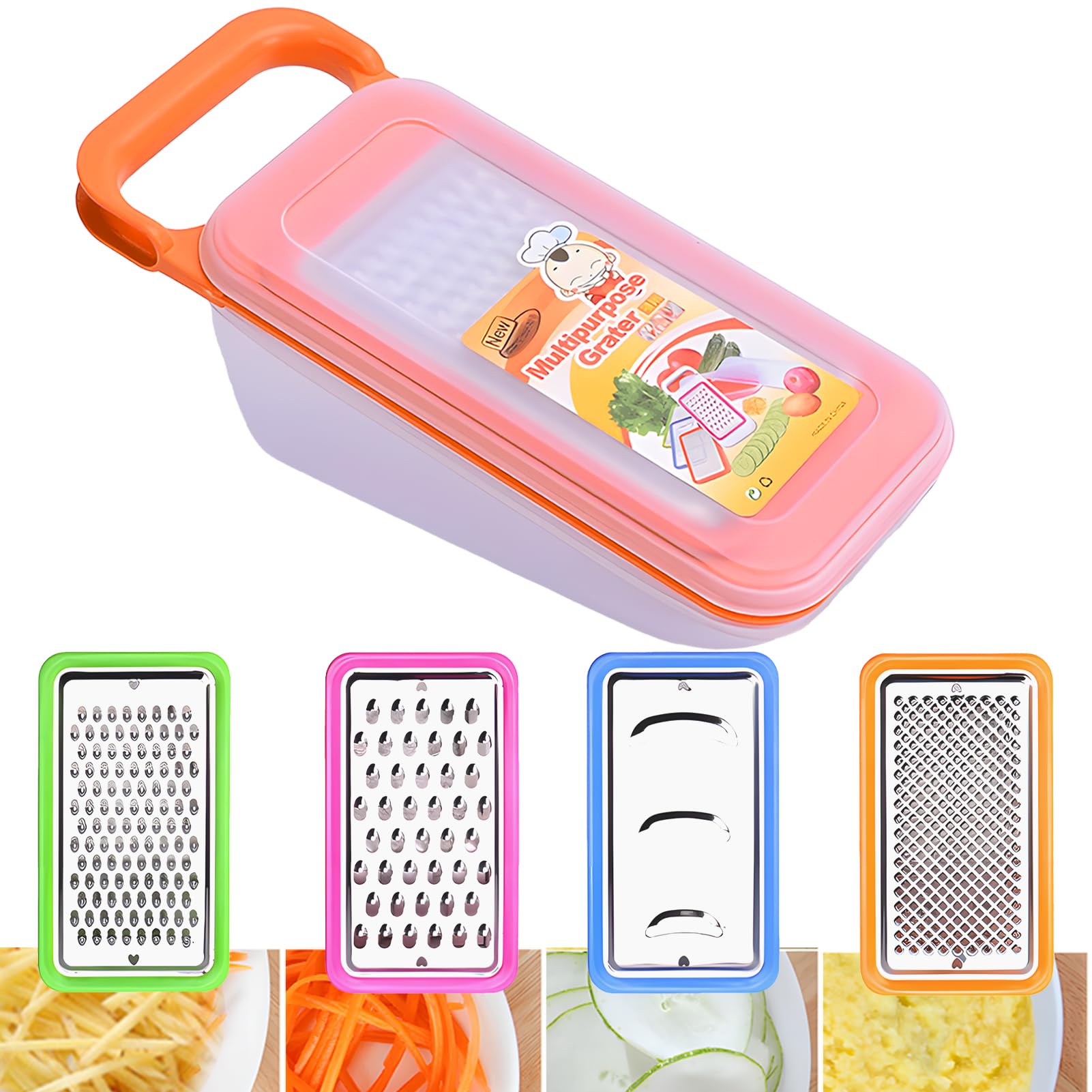 4 in 1 Mandoline Vegetable Slicer - Kitchen Grater Shredder with ...