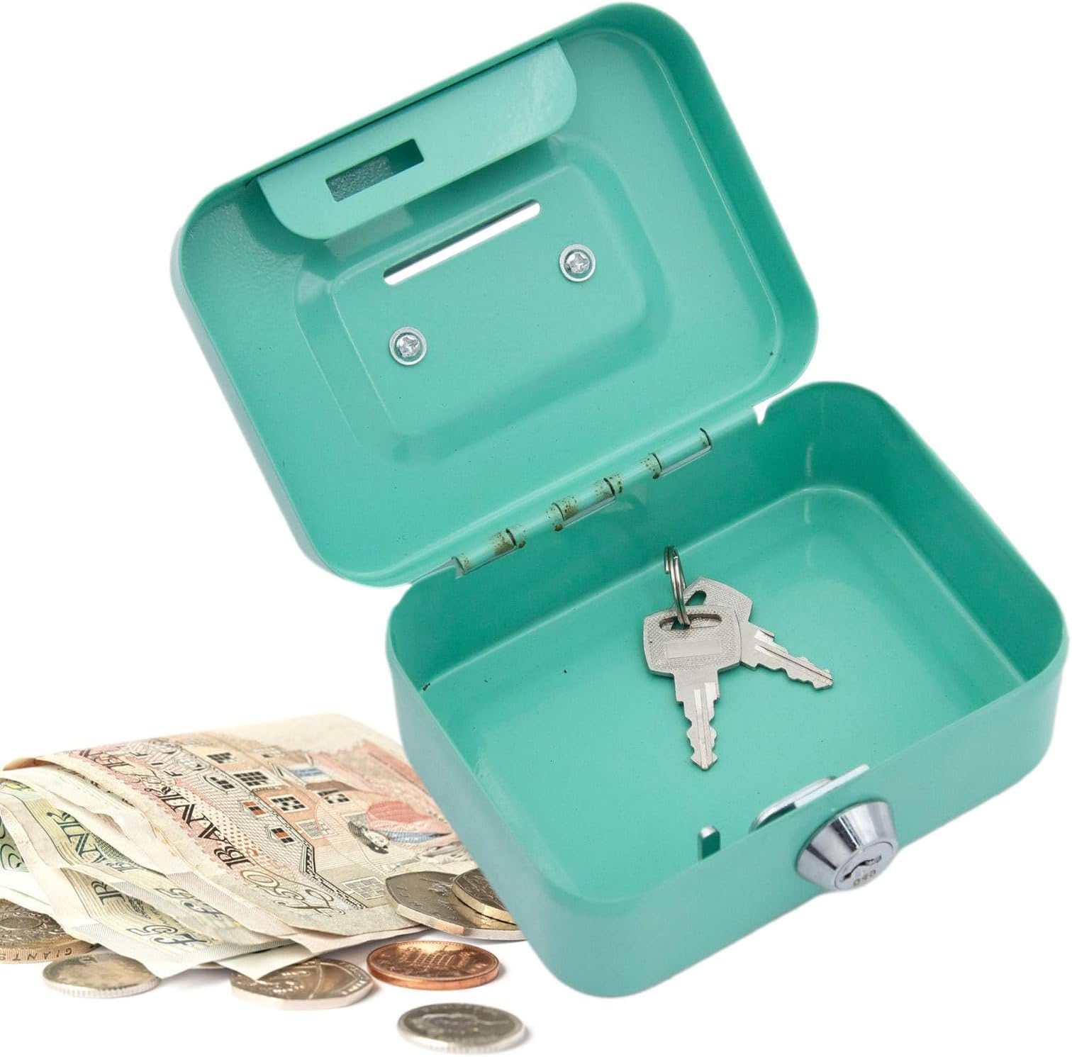 Small Lock Box | Metal Cash Box with Key | Lockable Storage Money Box ...
