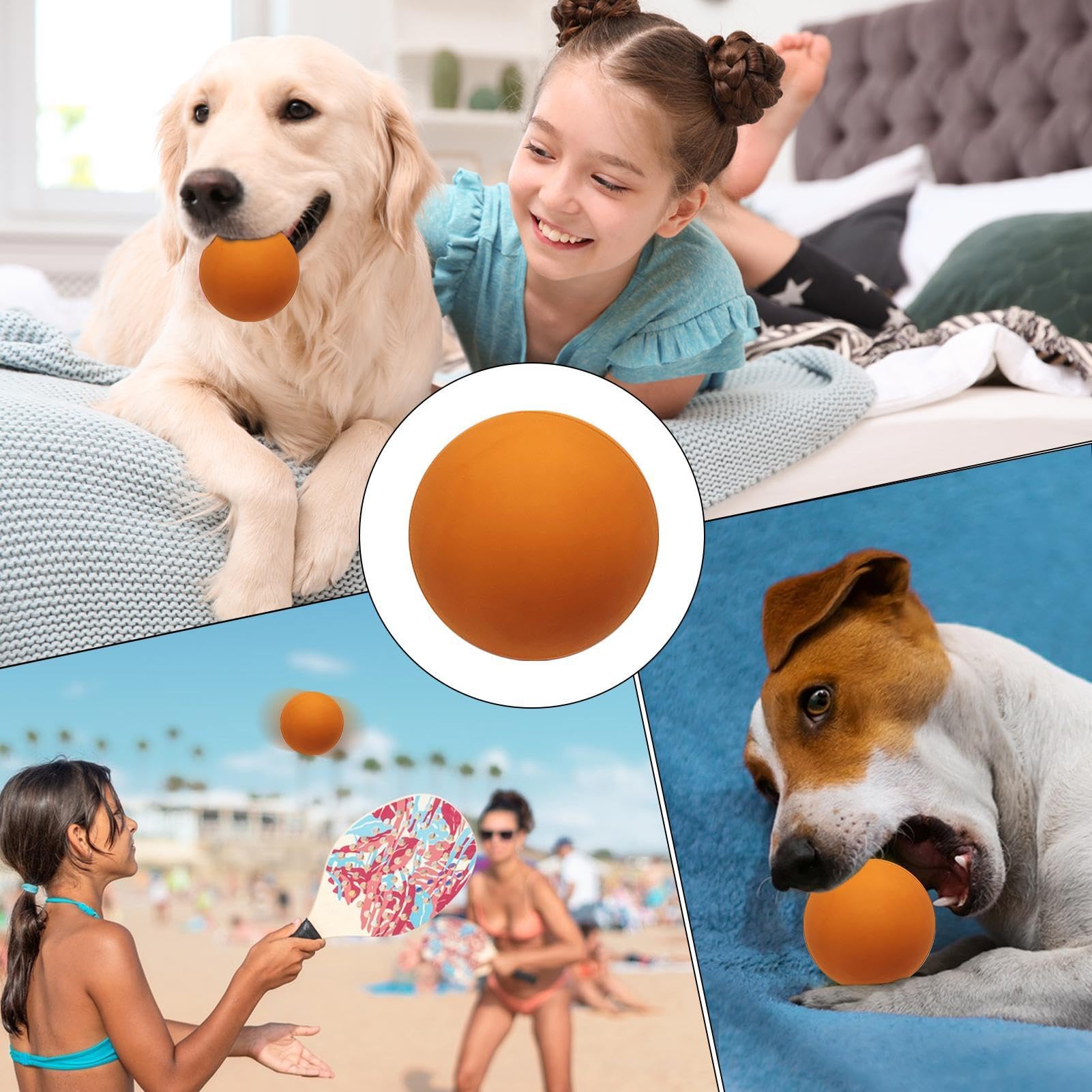 4-Pack High-Bounce Squash Balls - 60mm Rubber Training Balls (Pro/Rec Use)