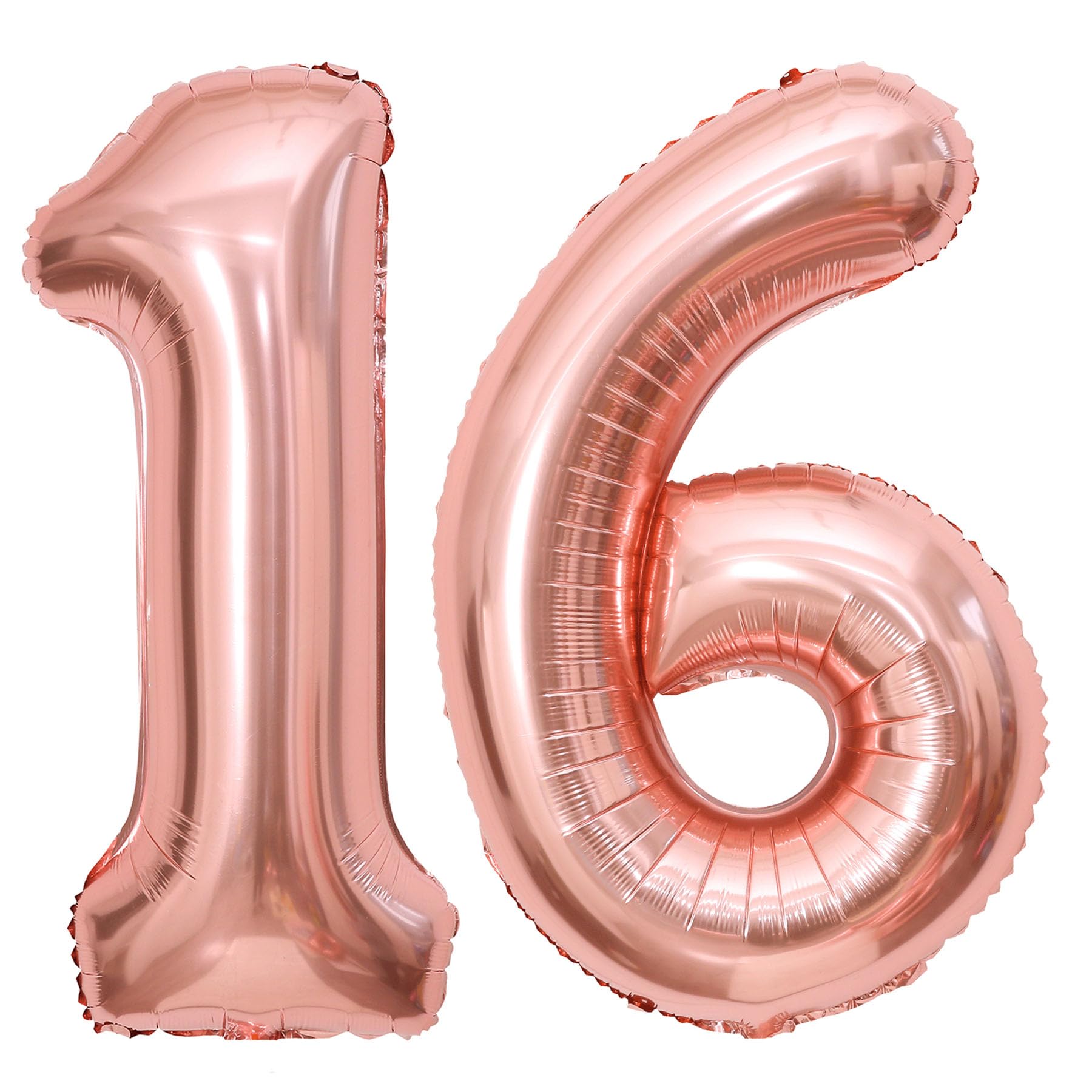 Amazon.com: Rose Gold 16 Number Balloons,40 Inch Big Giant Jumbo 16 or ...