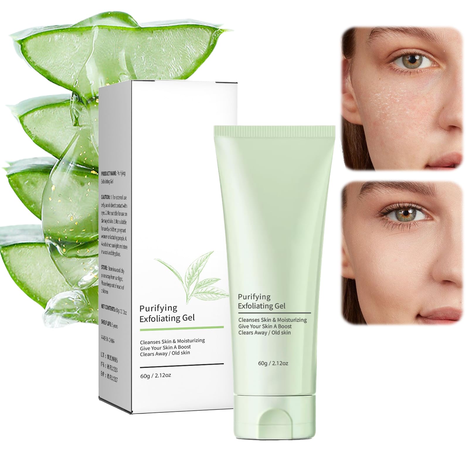 Purifying Exfoliating Gel Pore-Shrinking, Moisturizing Skin Cleanser ...