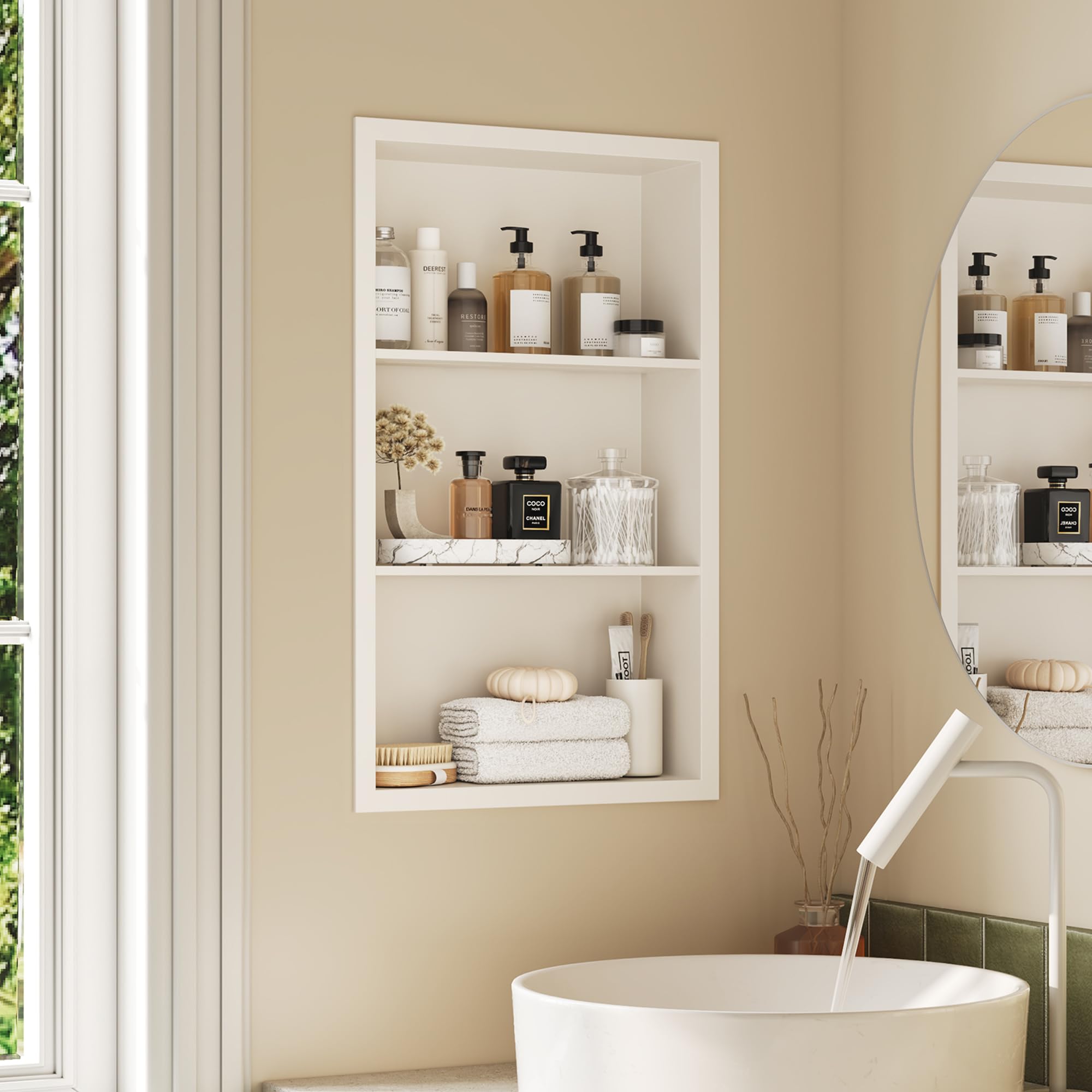 Recessed Bathroom Storage Shelf