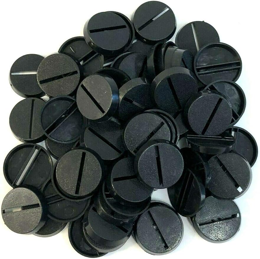 Amazon.com: Lot of 60 25mm Round Slot Bases for Warhammer 40k & AoS ...