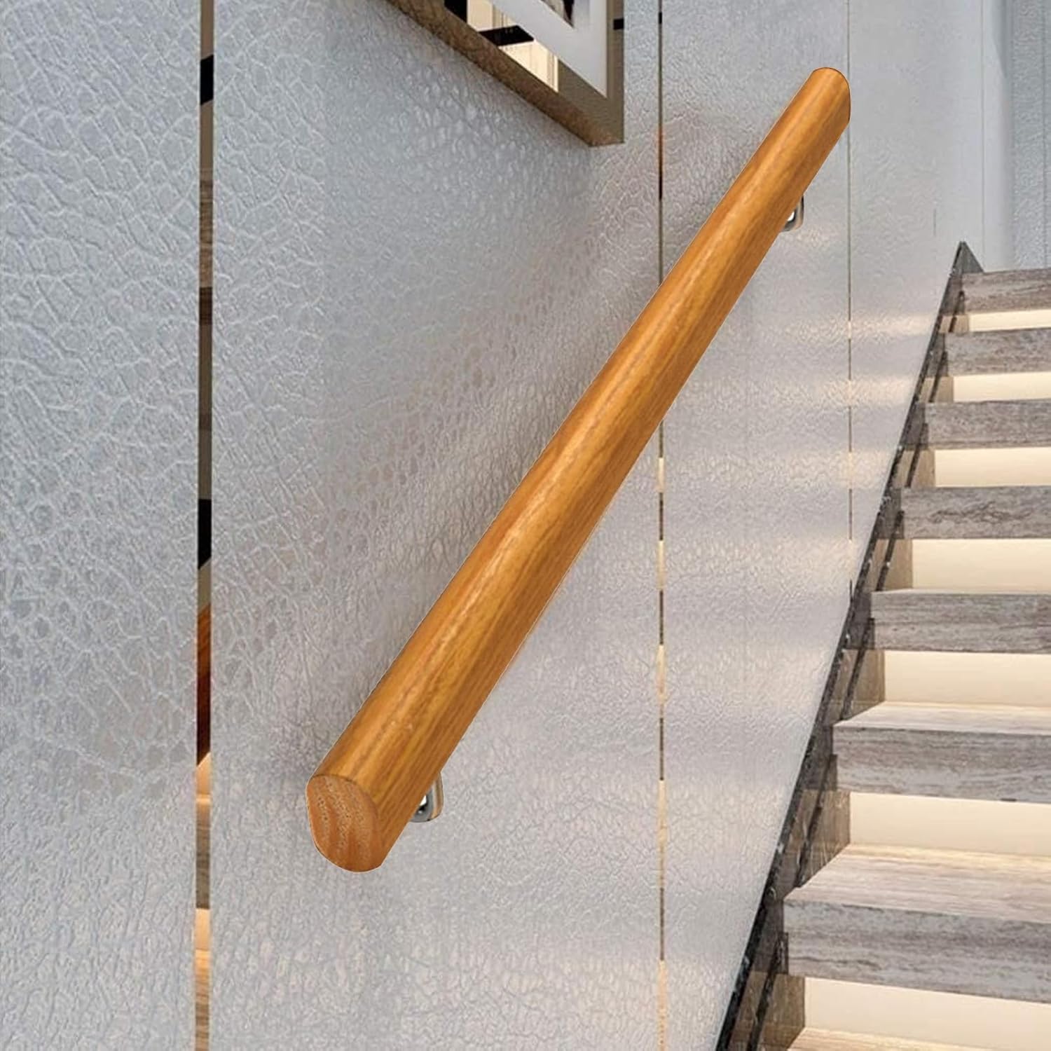 Amazon.co.jp: Solid wood stair handrail wall hanging handrail for ...