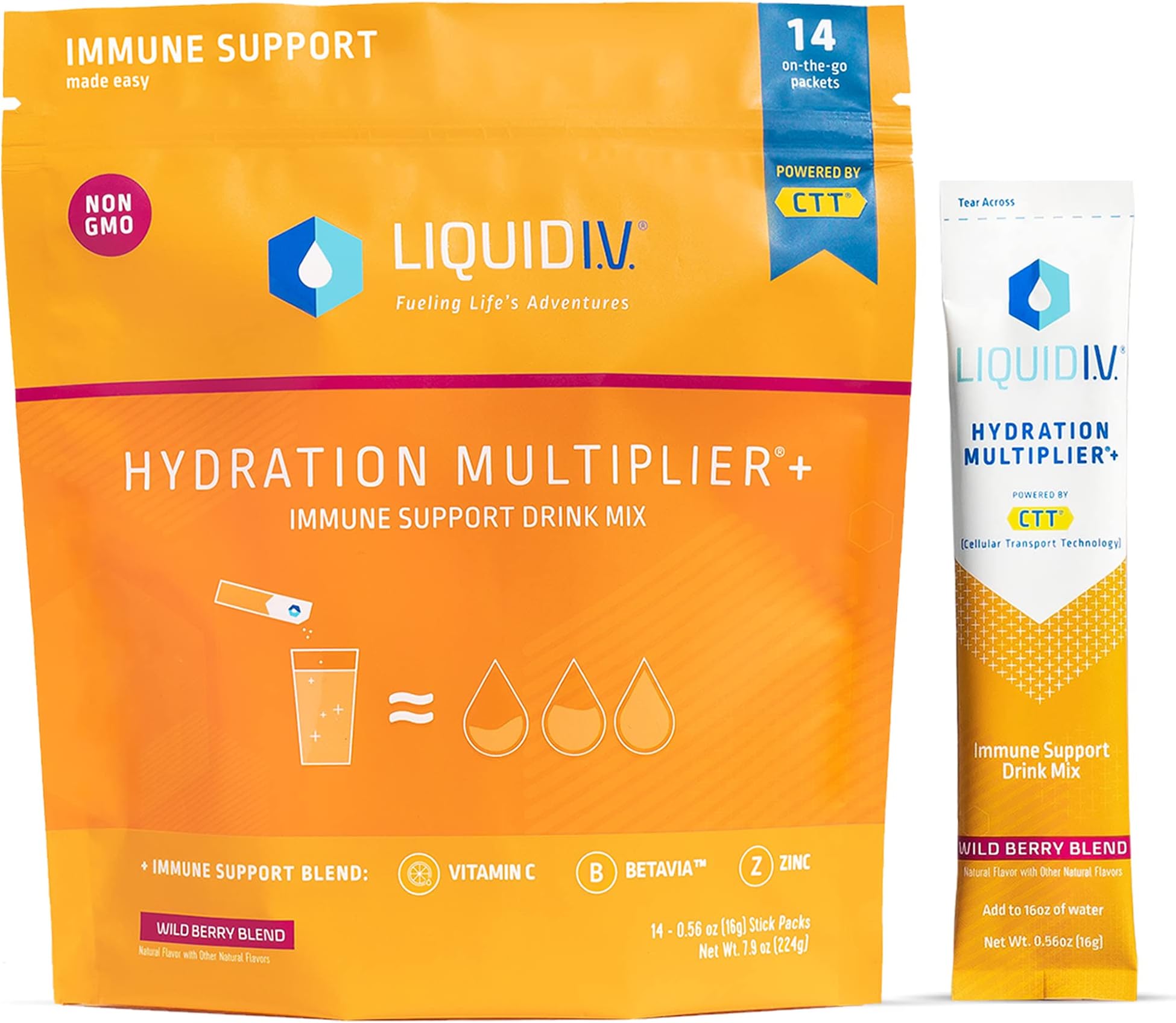 Amazon.com: Liquid I.V. Hydration Multiplier + Immune Support -Wild ...
