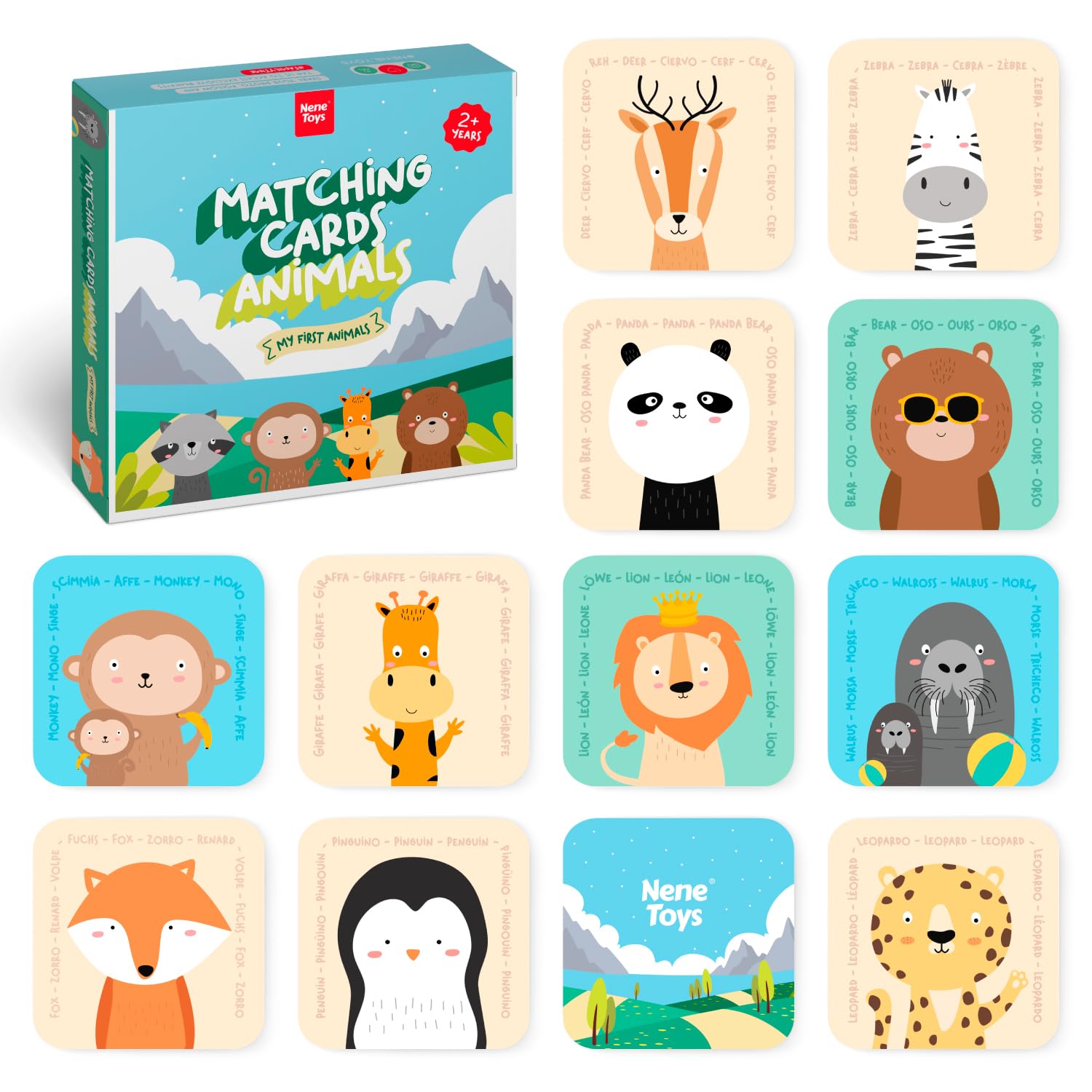 Snapklik.com : Nene Toys Animal Matching Cards - Memory Game For Kids 2 ...