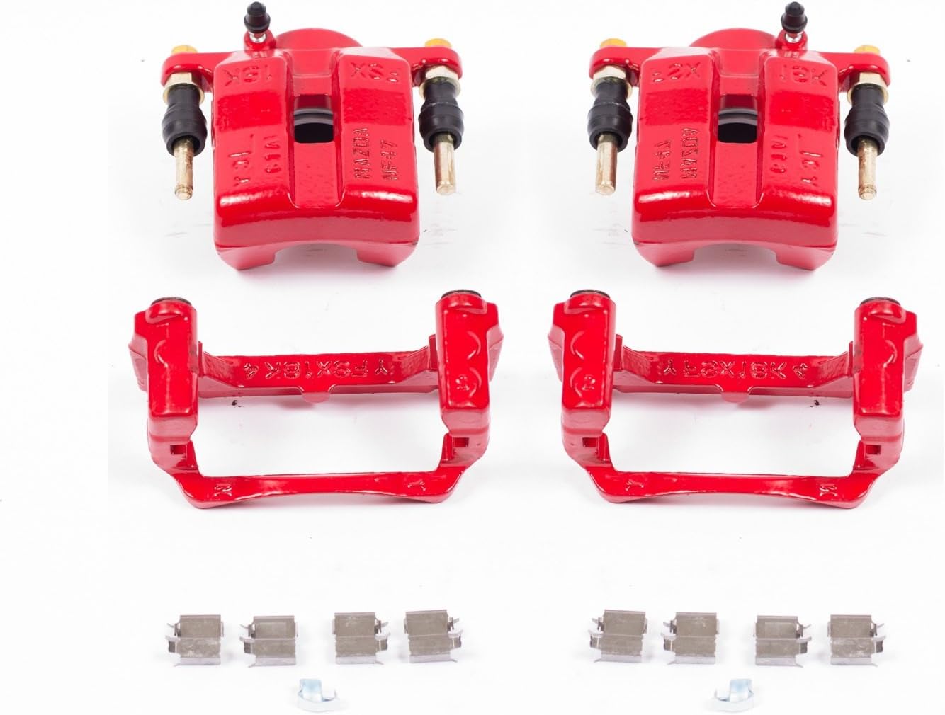 Amazon.com: Power Stop Front S3698 Pair of High-Temp Red Powder Coated ...